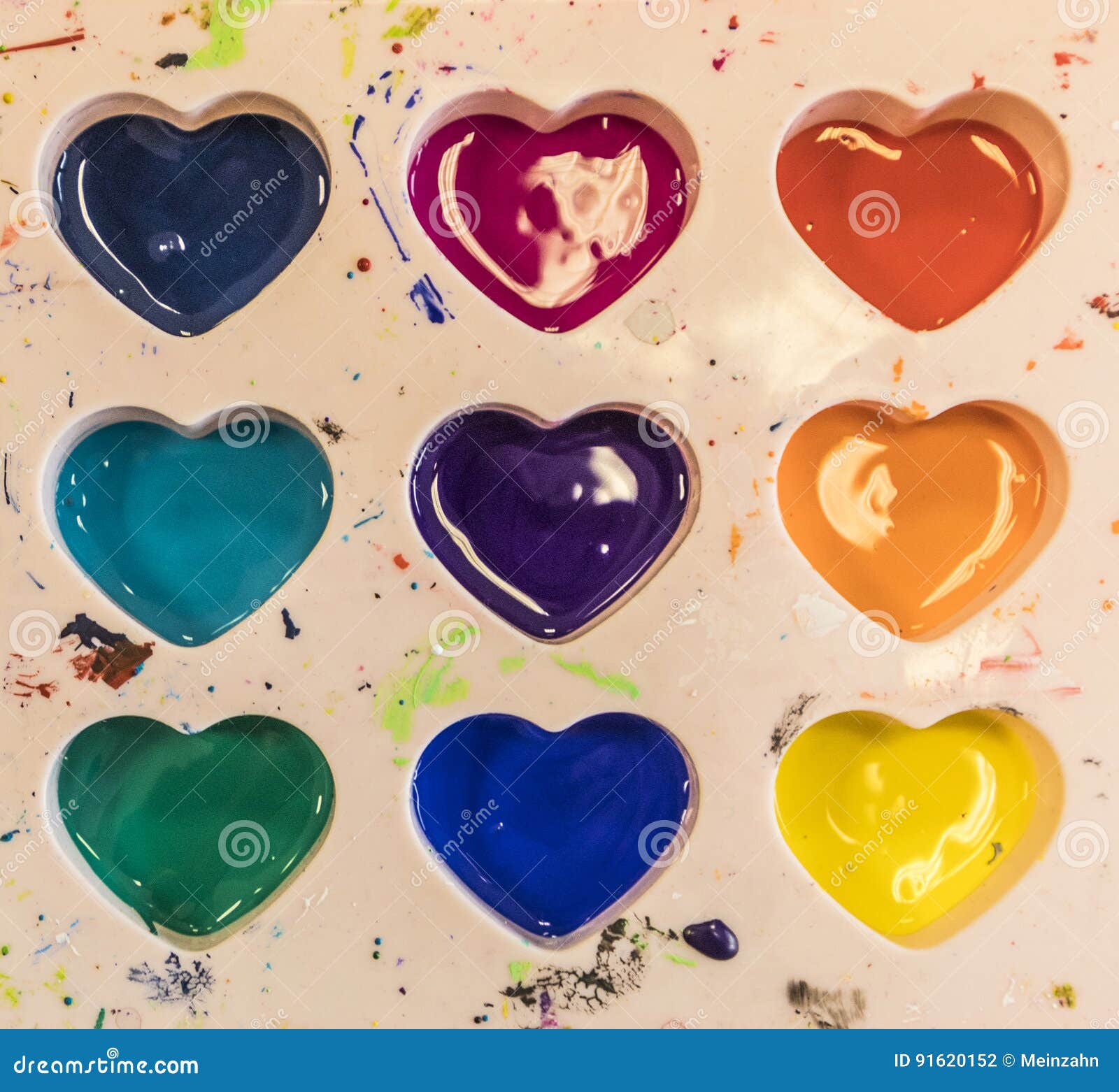 Rainbow Colors in Heart Shape Stock Photo - Image of palette, feeling ...