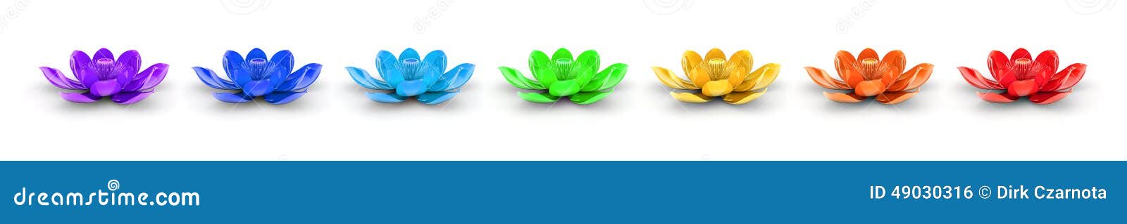 Rainbow Colors Lotus Flowers Stock Illustration - Illustration of ...