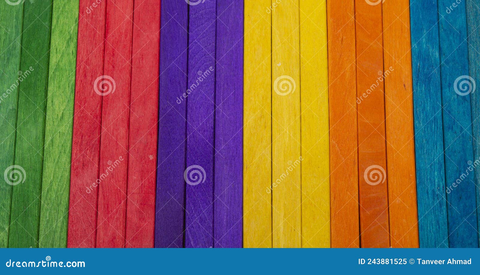 Rainbow of Colors Made with Wooden Sticks Stock Image - Image of sticks ...