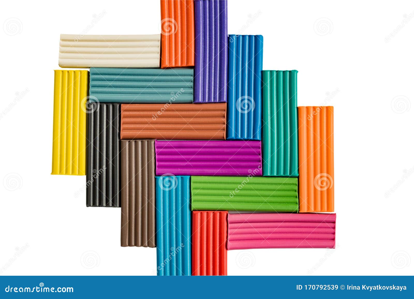 Rainbow Colors of Modeling Clay. Multicolored Plasticine Bars Isolated ...