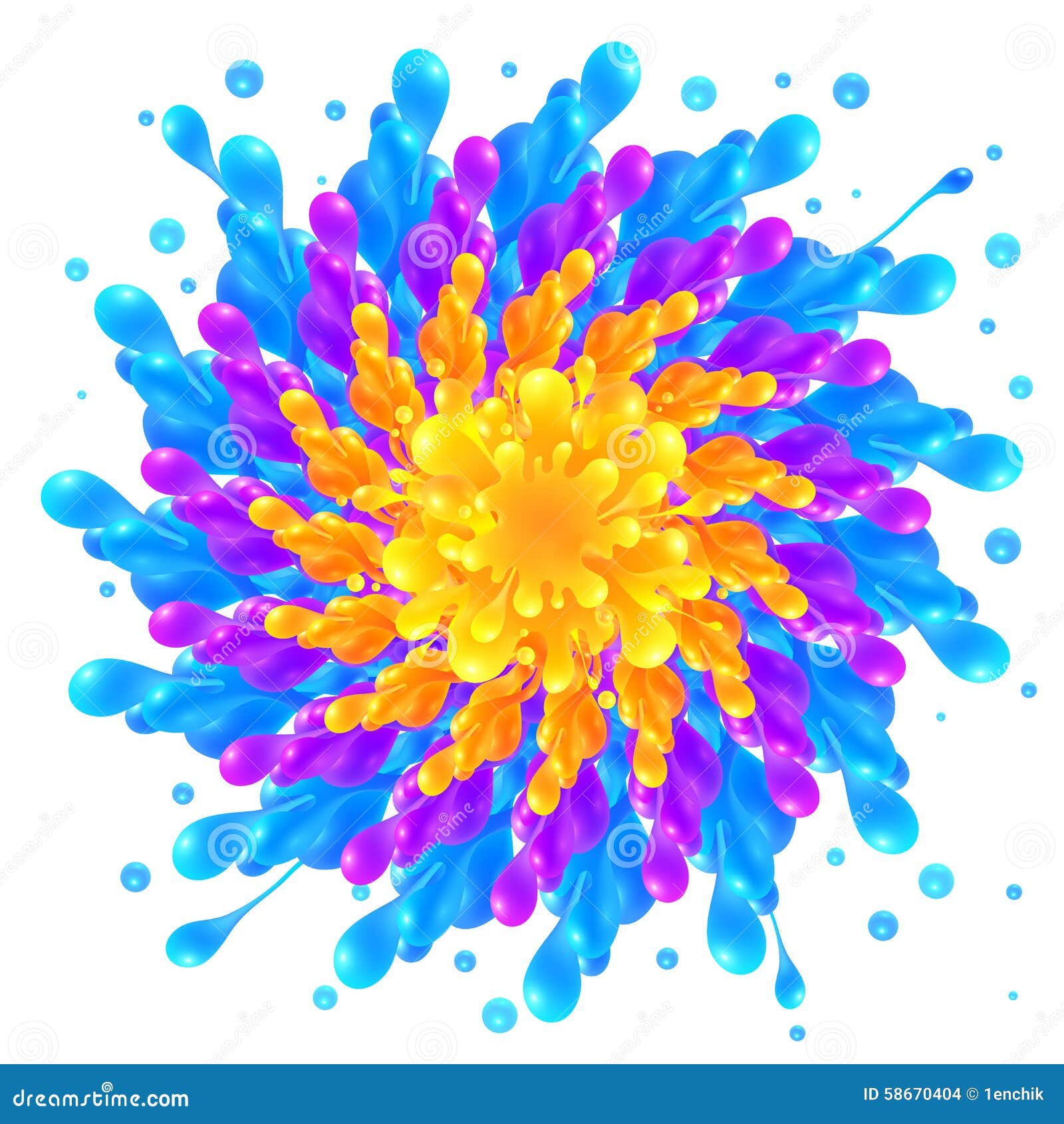 Rainbow Colors Paint Splash Circle on White Stock Vector - Illustration ...