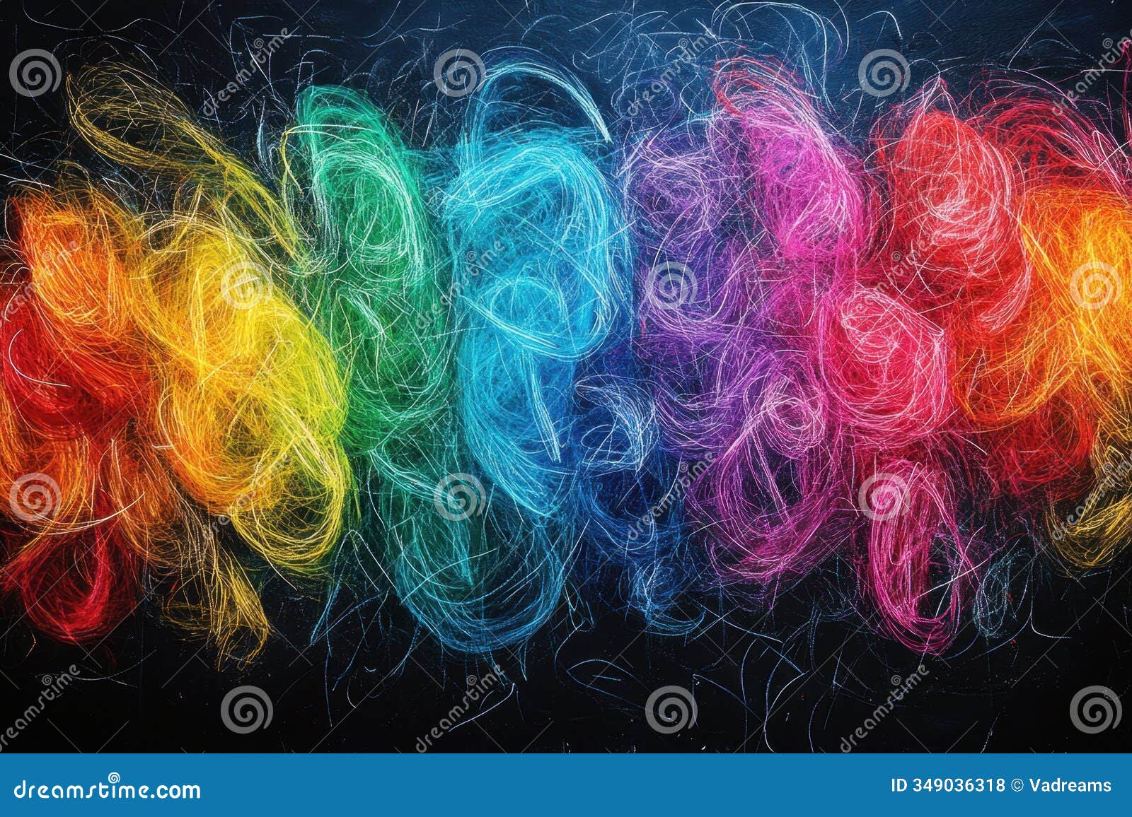 Rainbow Colors Pencil Drawing on Black Background Stock Photo - Image ...