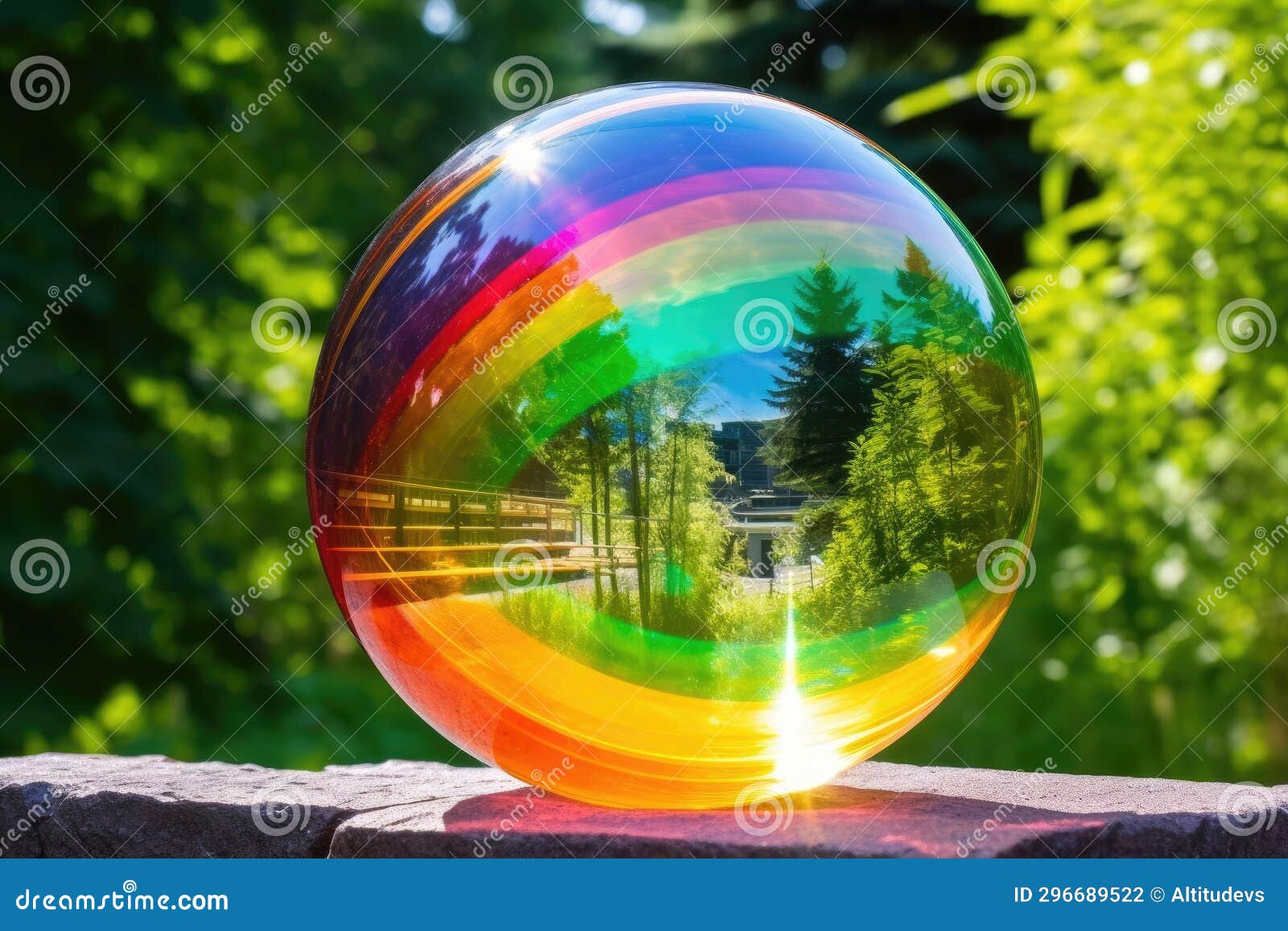 Rainbow Colors Refracted through a Fresnel Lens Stock Illustration ...