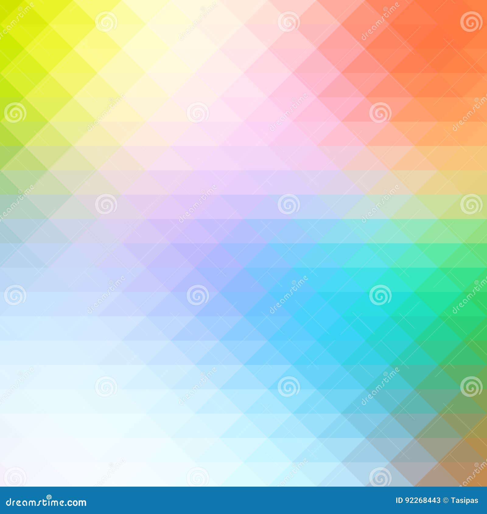 Rainbow Colors Rows of Triangles Background, Square Stock Vector ...