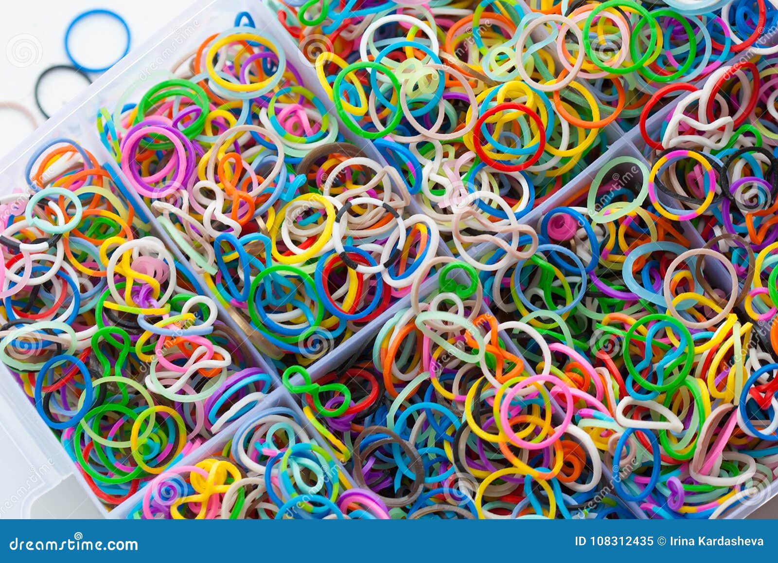 Rainbow Colors Rubber Bands Loom Stock Image - Image of making ...