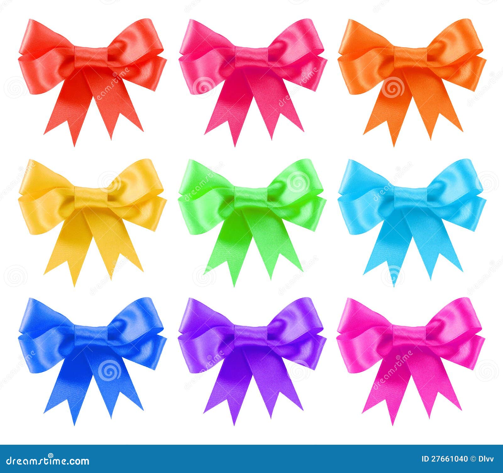 Rainbow Colors Satin Gift Bow Set Stock Photo - Image of pink, braid ...