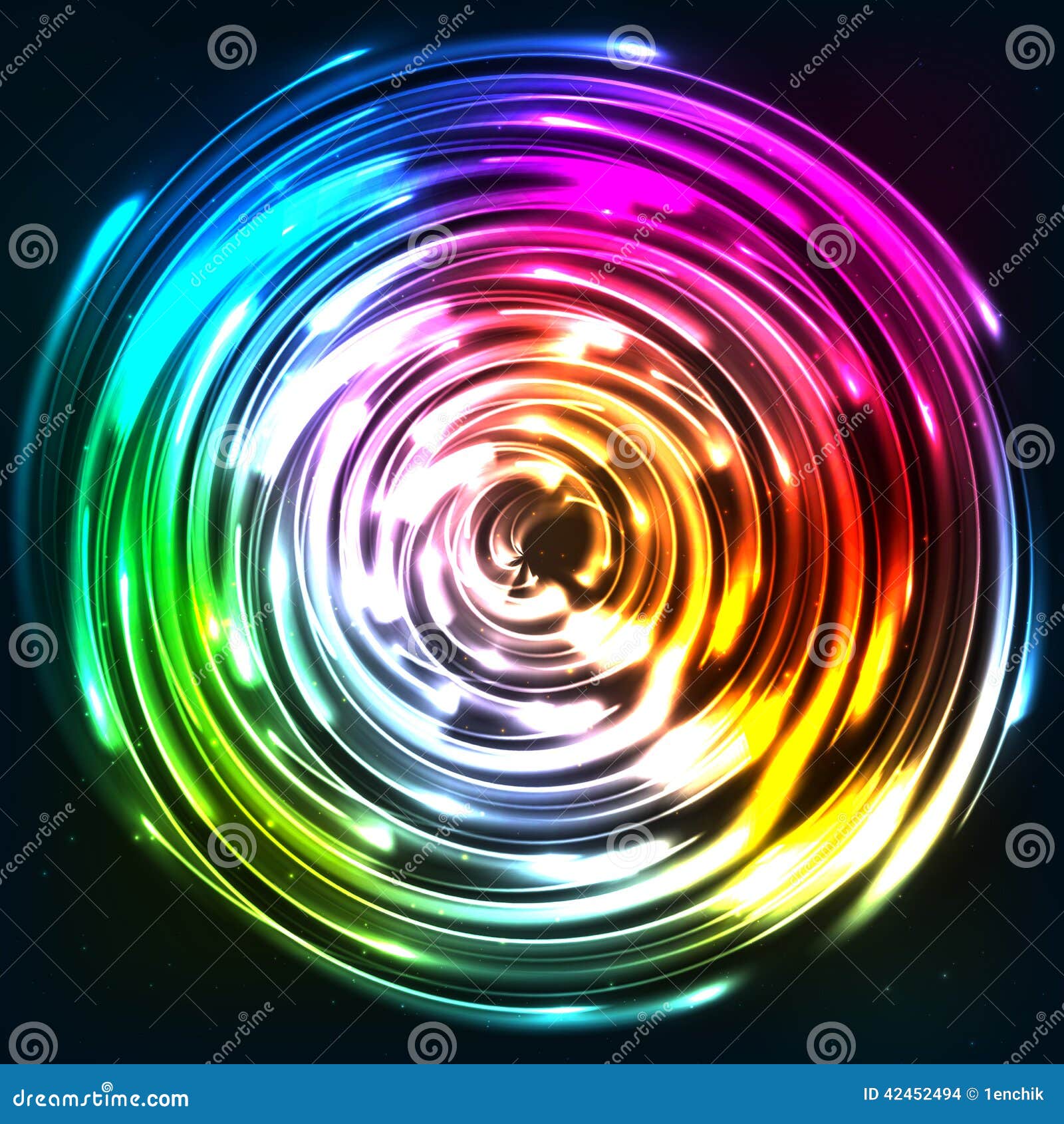 Rainbow Colors Shining Neon Lights Disc Stock Vector - Illustration of ...