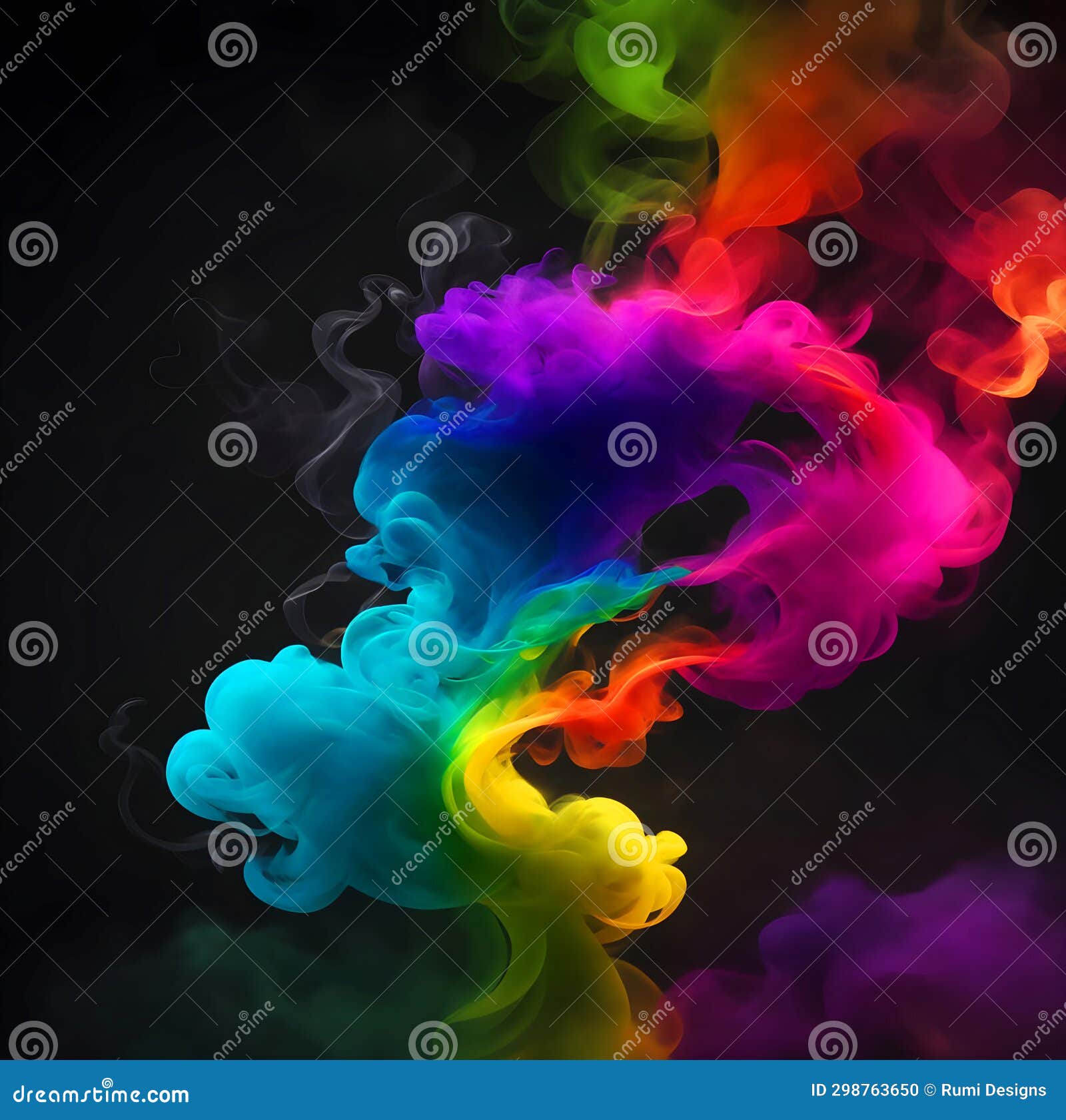 Rainbow colors smoke stock photo. Image of view, blue - 298763650
