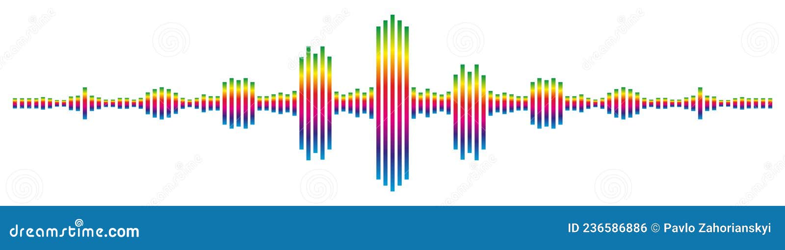 Rainbow Colors Sound Wave on White Background Stock Vector ...