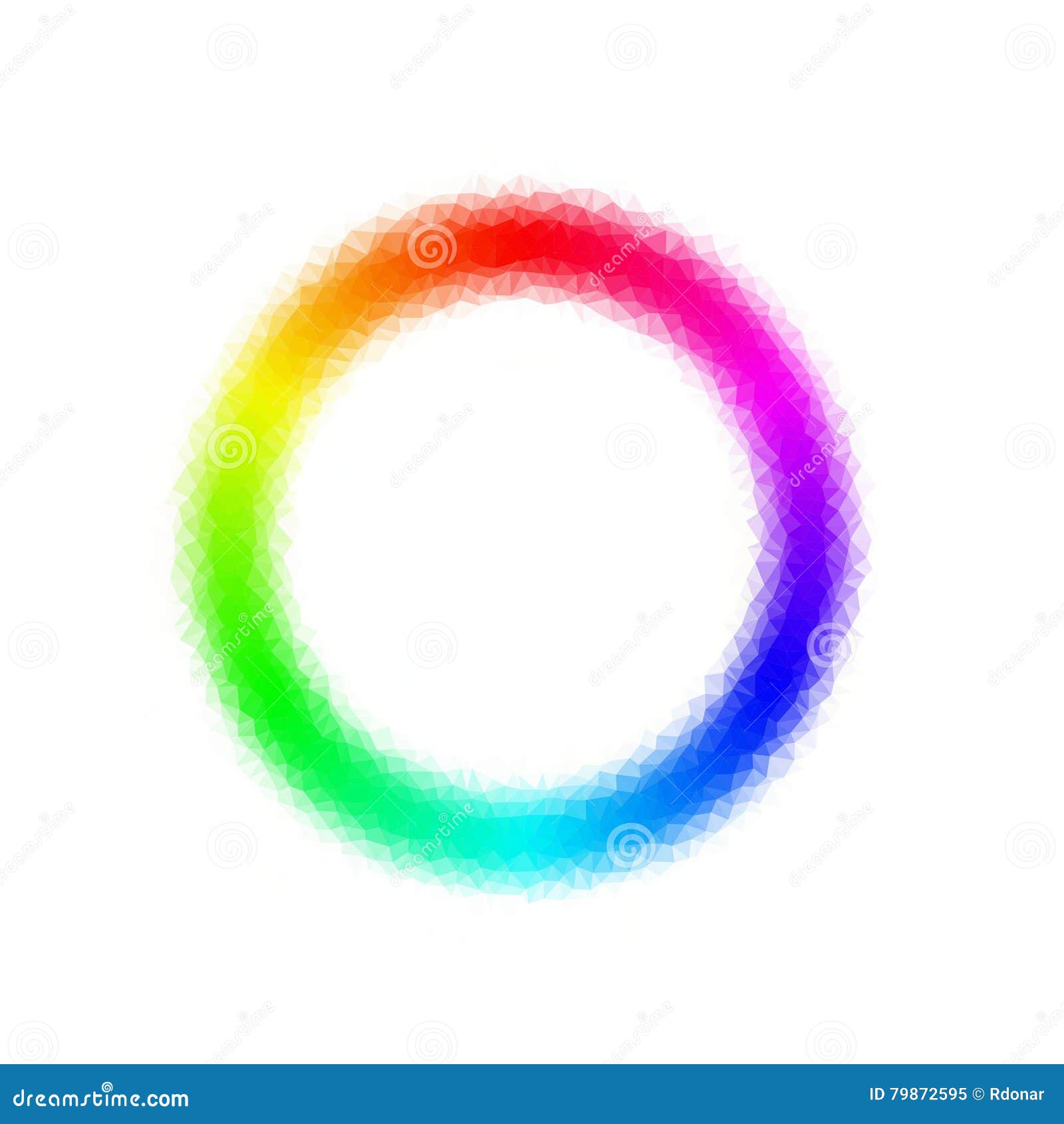 Rainbow Colors Spectrum Circle. Low Poly Effect Stock Illustration ...