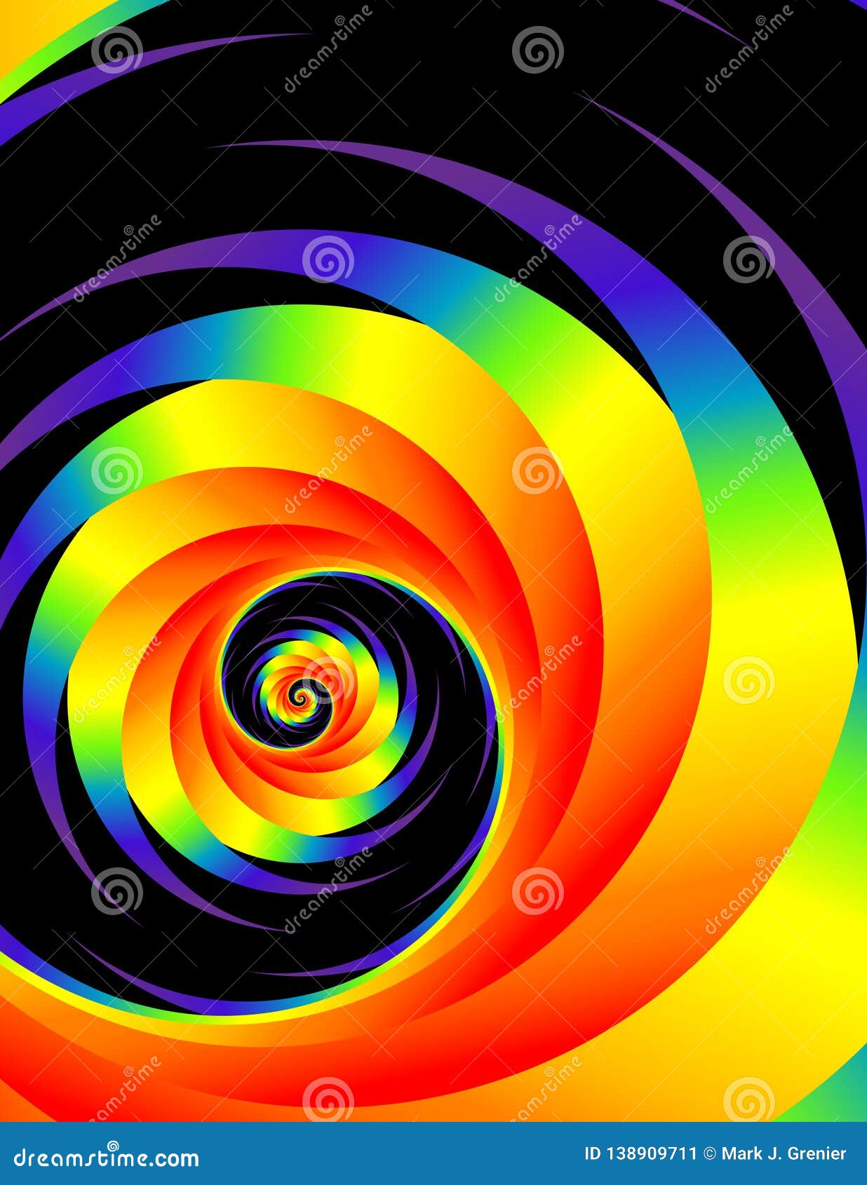 Rainbow Colors and Spiral Pattern Stock Vector - Illustration of ...