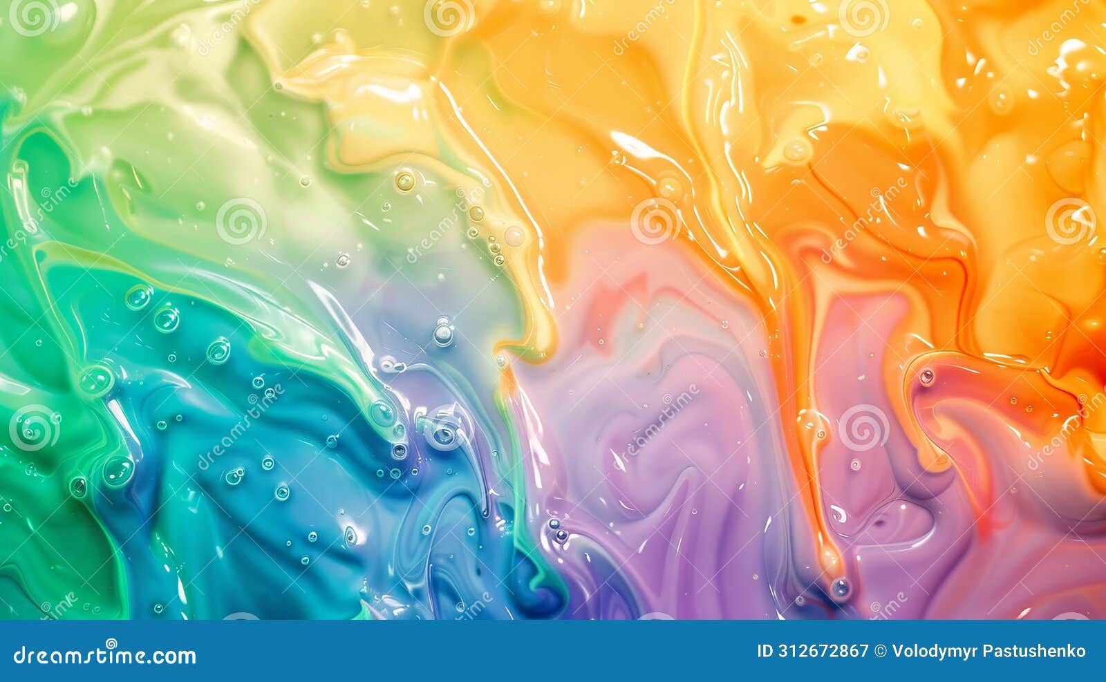 Rainbow of Colors is Splashed Across Surface Stock Image - Image of ...