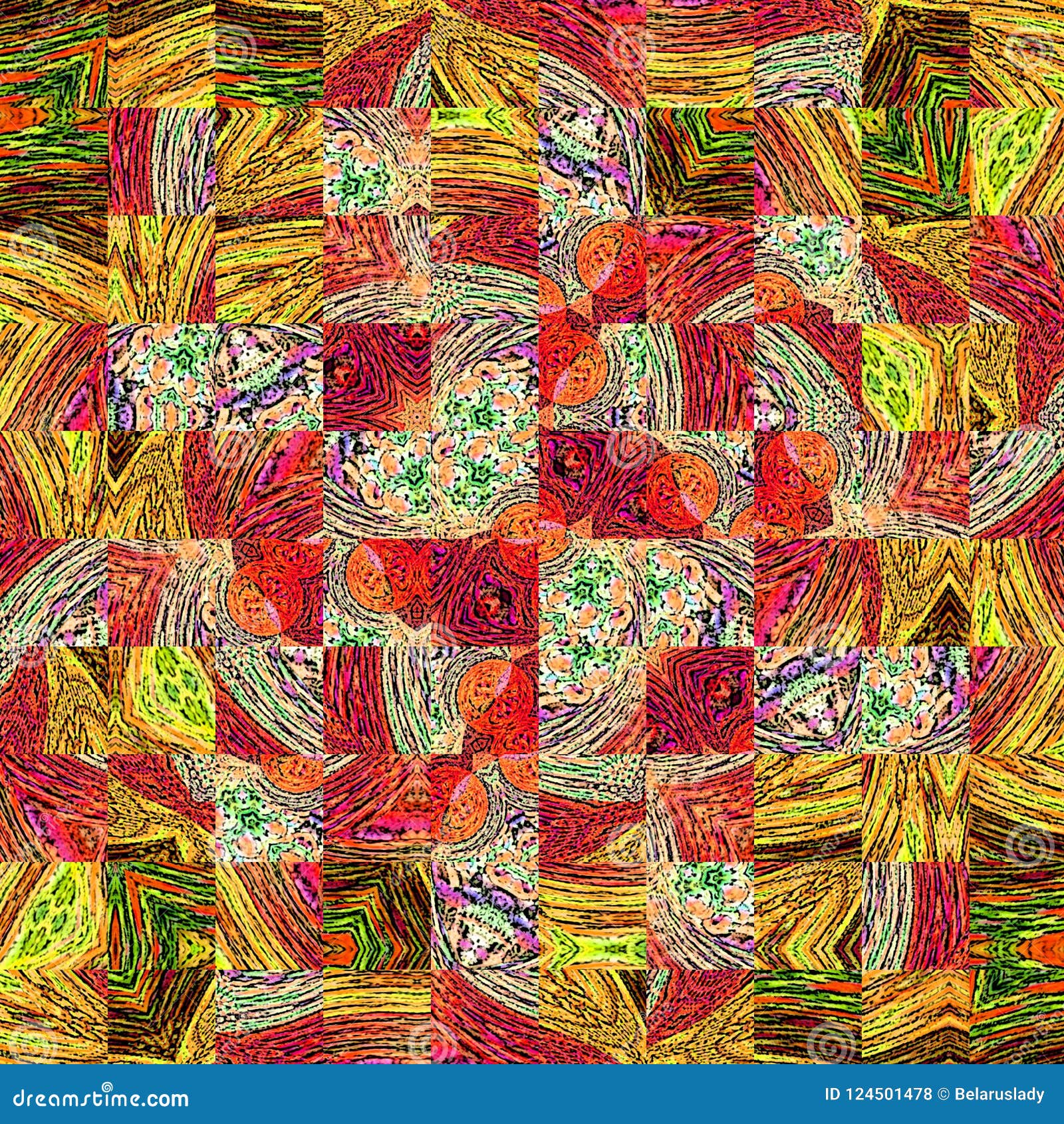 Rainbow Colors Square Mosaic Pattern Stock Illustration - Illustration ...