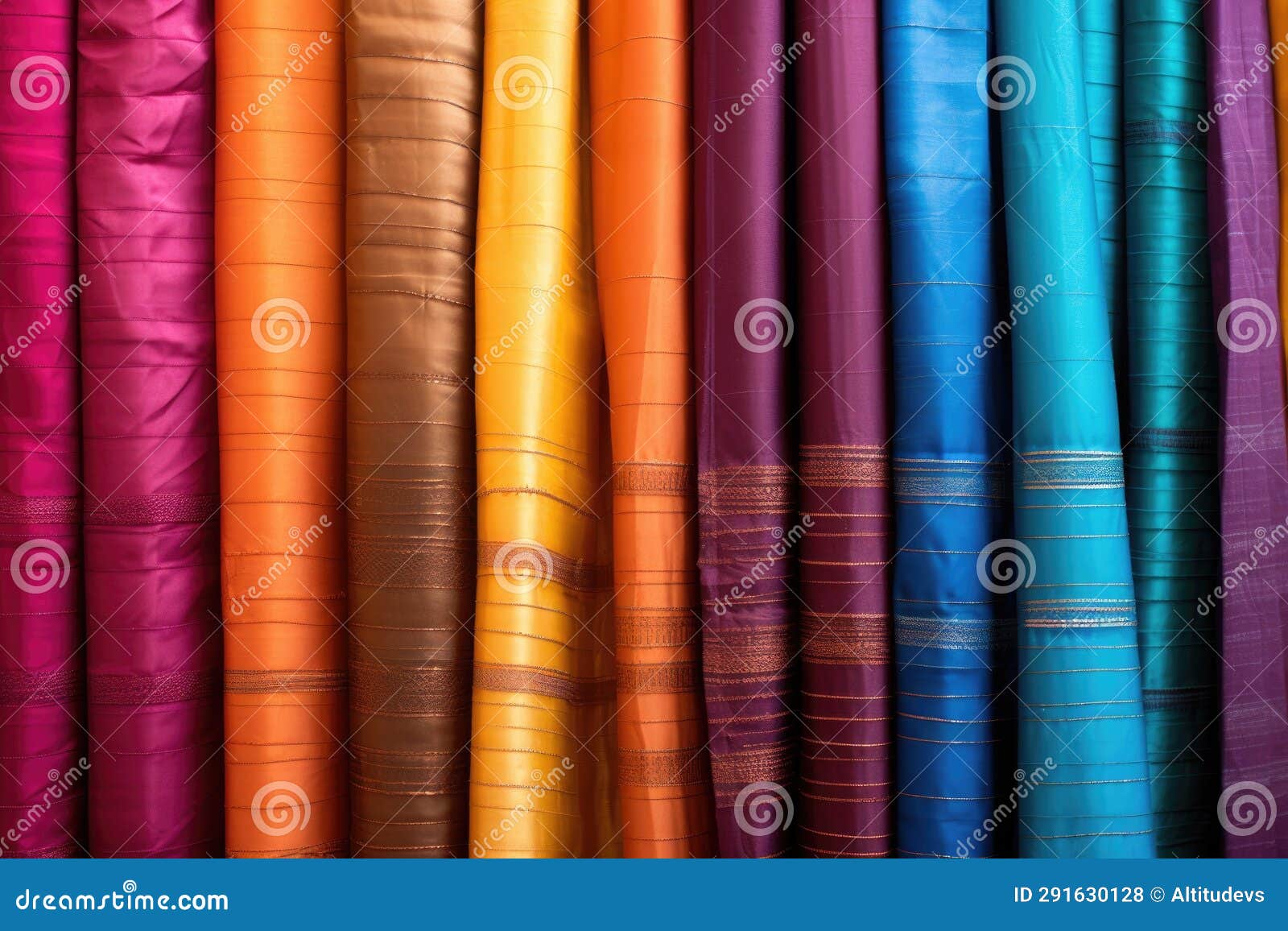 Rainbow of Colors on Traditional Indian Sari Fabric Stock Photo - Image ...