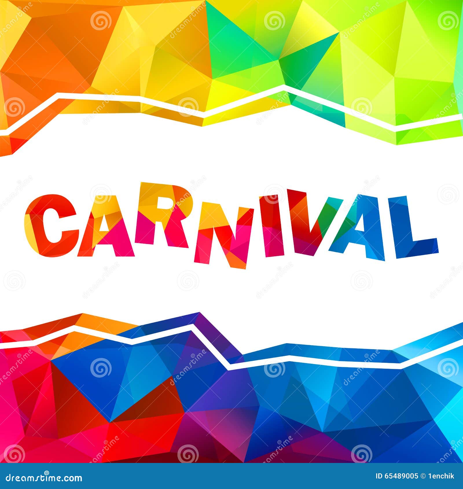 Rainbow Colors Triangles Abstract Carnival Sign Stock Vector ...