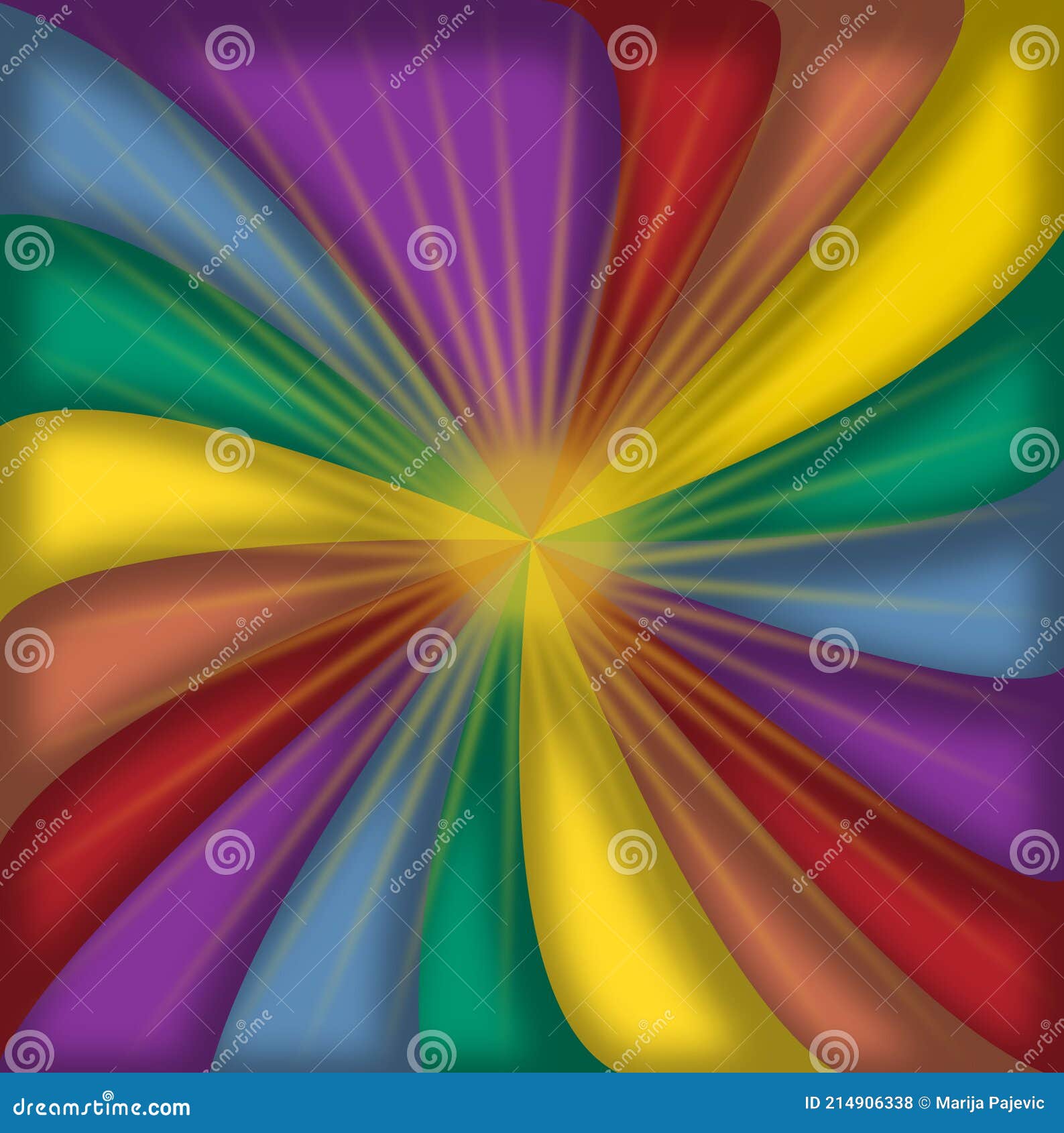 Abstract Background Rainbow Color Rays Twirl Stock Illustration ...