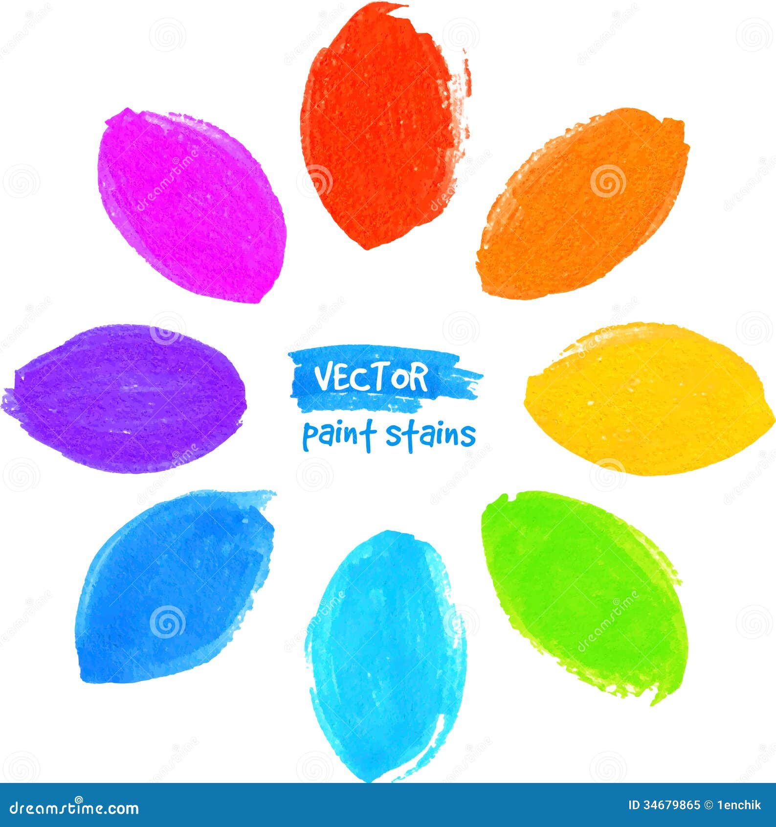 Rainbow Colors Vector Marker Stains Flower Stock Vector - Illustration ...