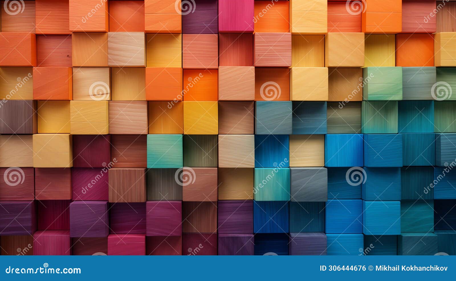 Rainbow Colors Wooden Blocks Stock Photo - Image of abstract, surface ...