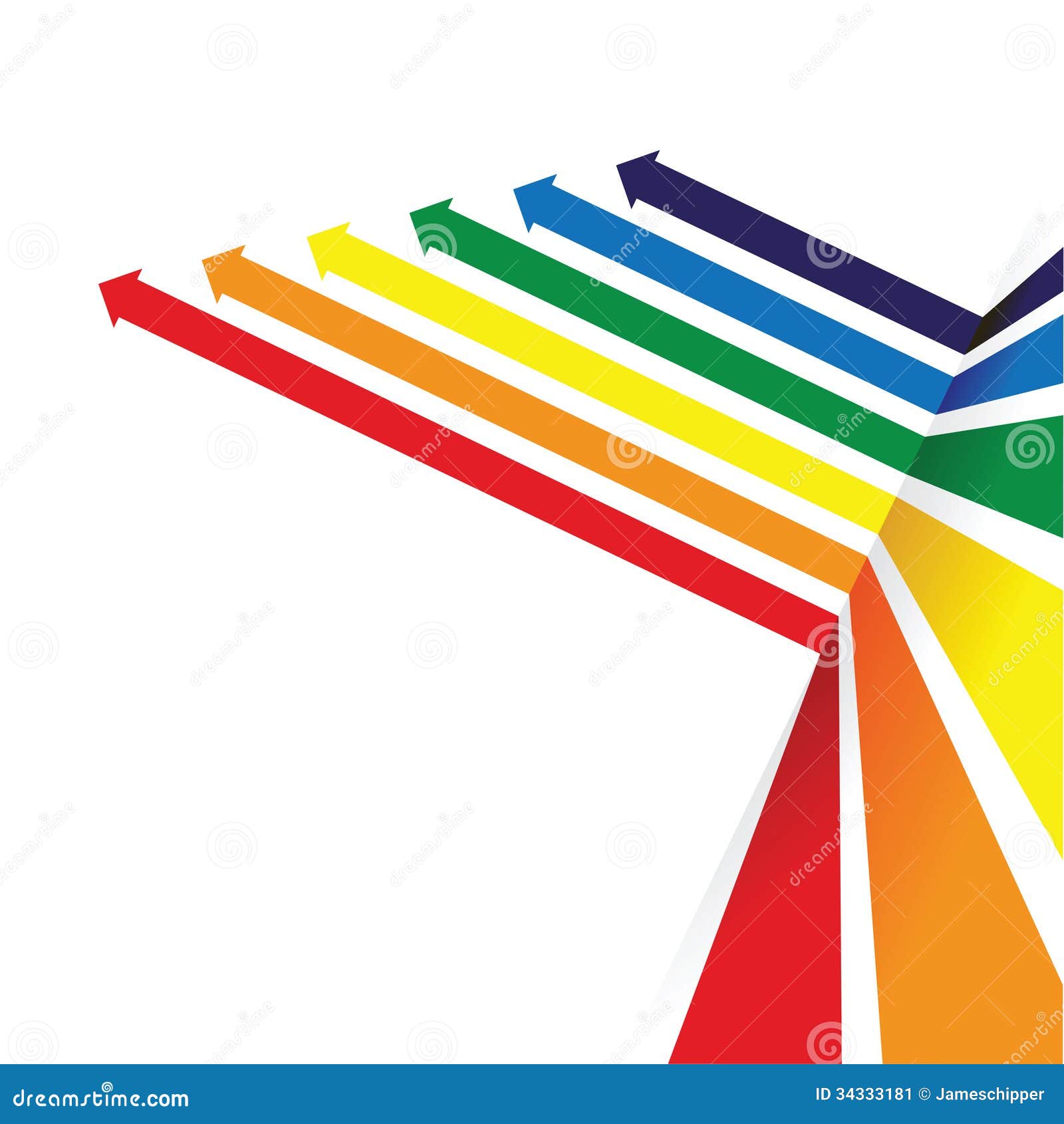 Rainbow Coloured Arrow Line Perspective Background Stock Illustration ...