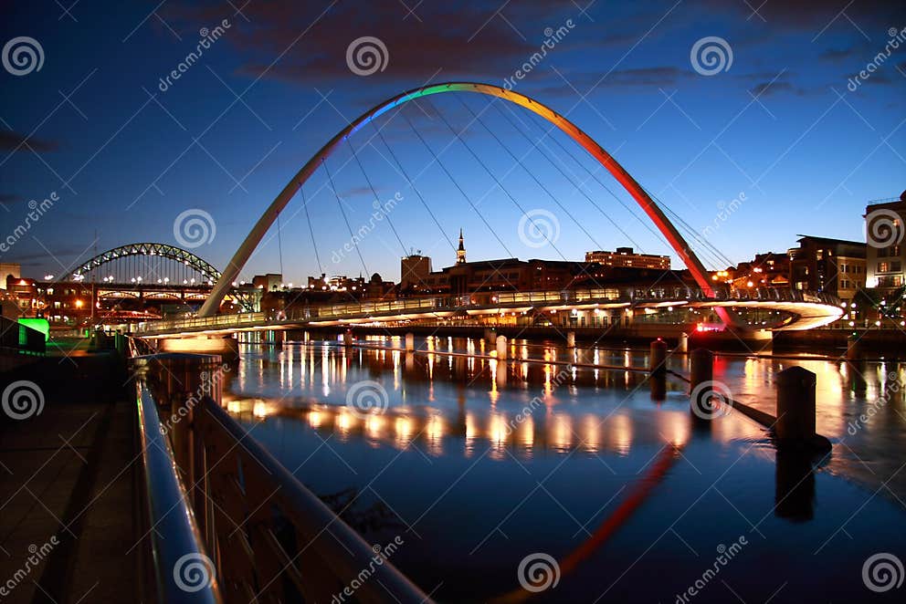 Rainbow Coloured Bridge editorial photo. Image of night - 6149701