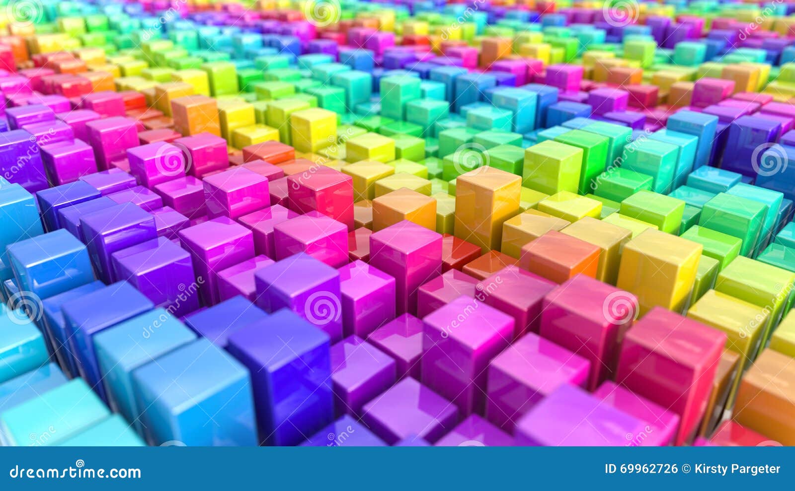 Rainbow coloured cubes stock illustration. Illustration of modern ...
