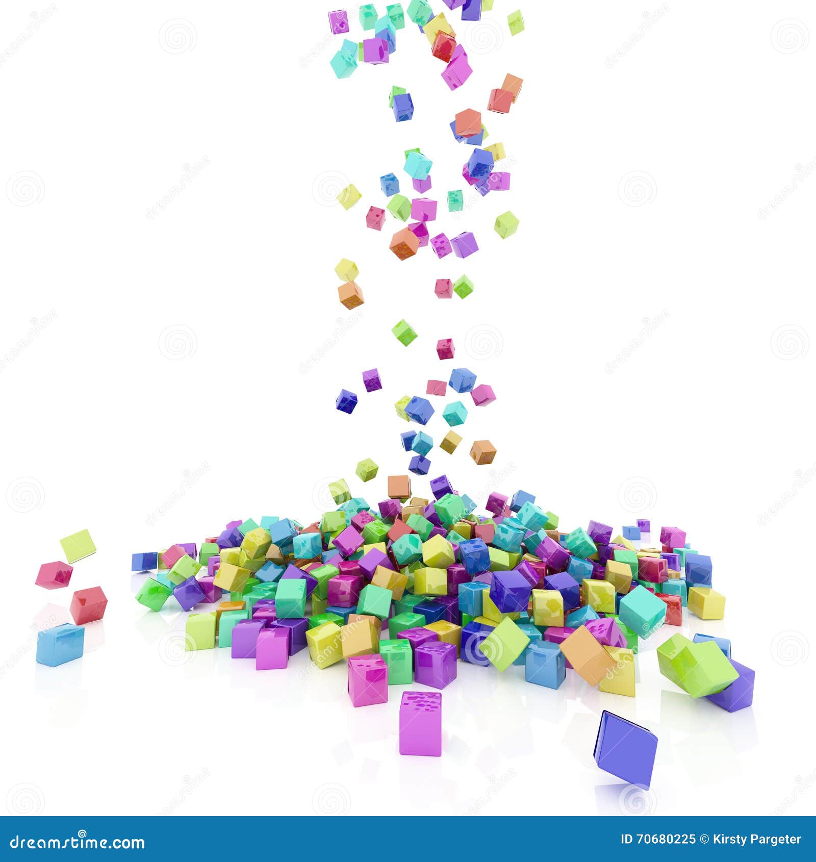 Rainbow coloured cubes stock illustration. Illustration of shine - 70680225