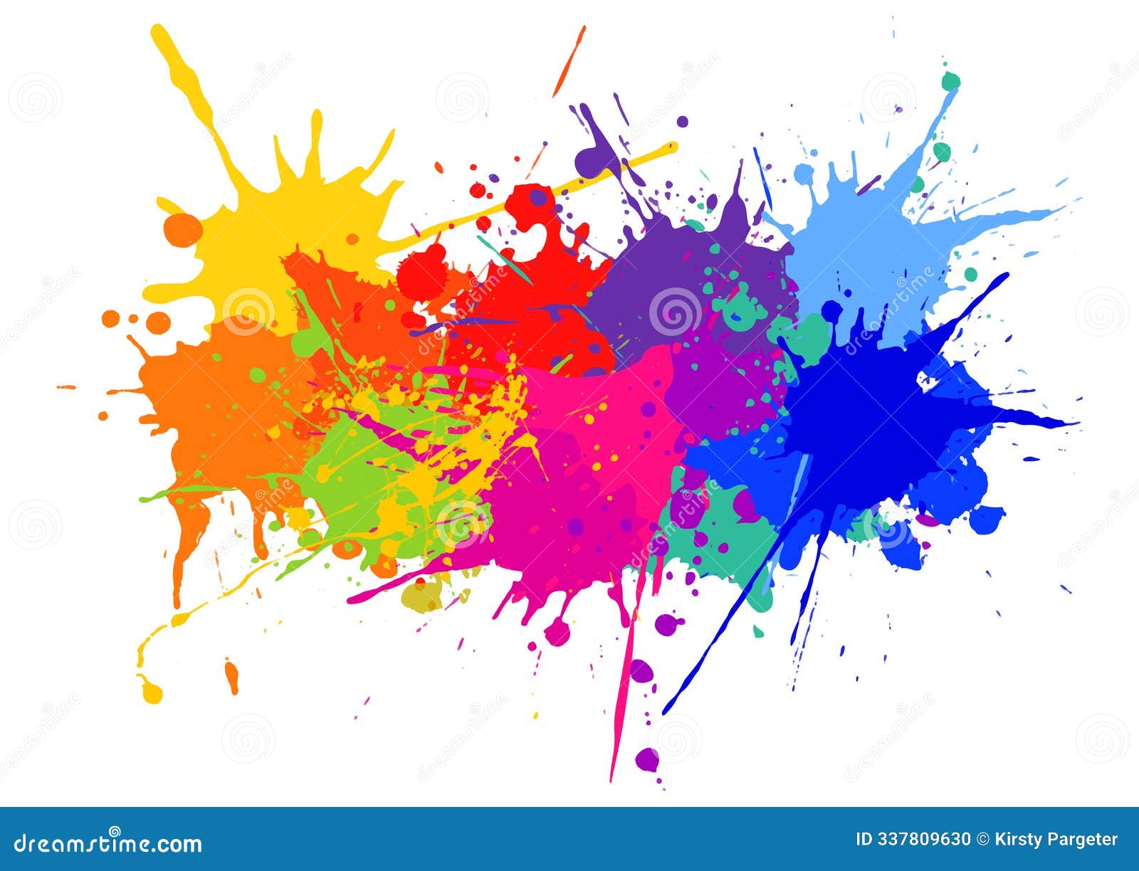 Rainbow Coloured Hand Painted Watercolour Splatter Design Stock Vector ...