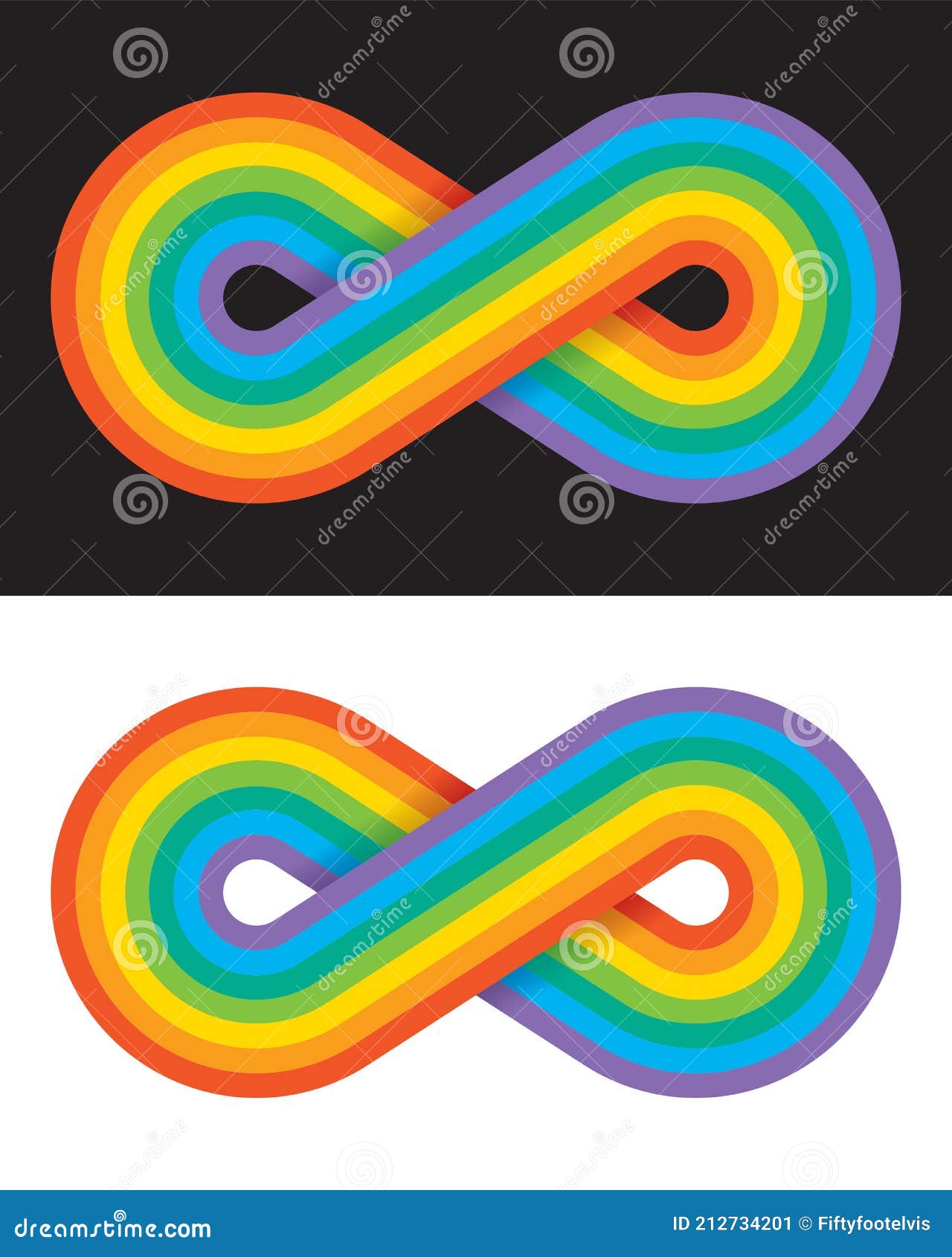 Rainbow Coloured Infinity Symbol. Stock Vector - Illustration of ...