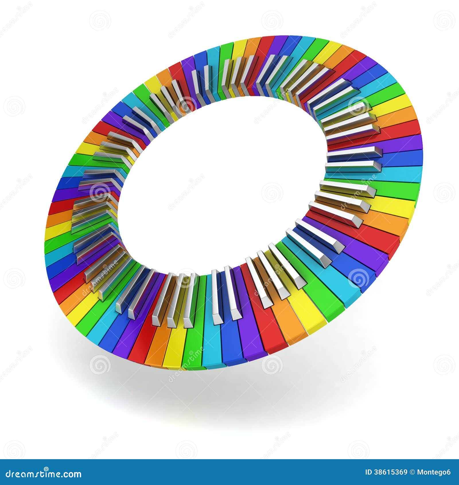 Rainbow Coloured Piano Keyboard Circle Stock Illustration ...