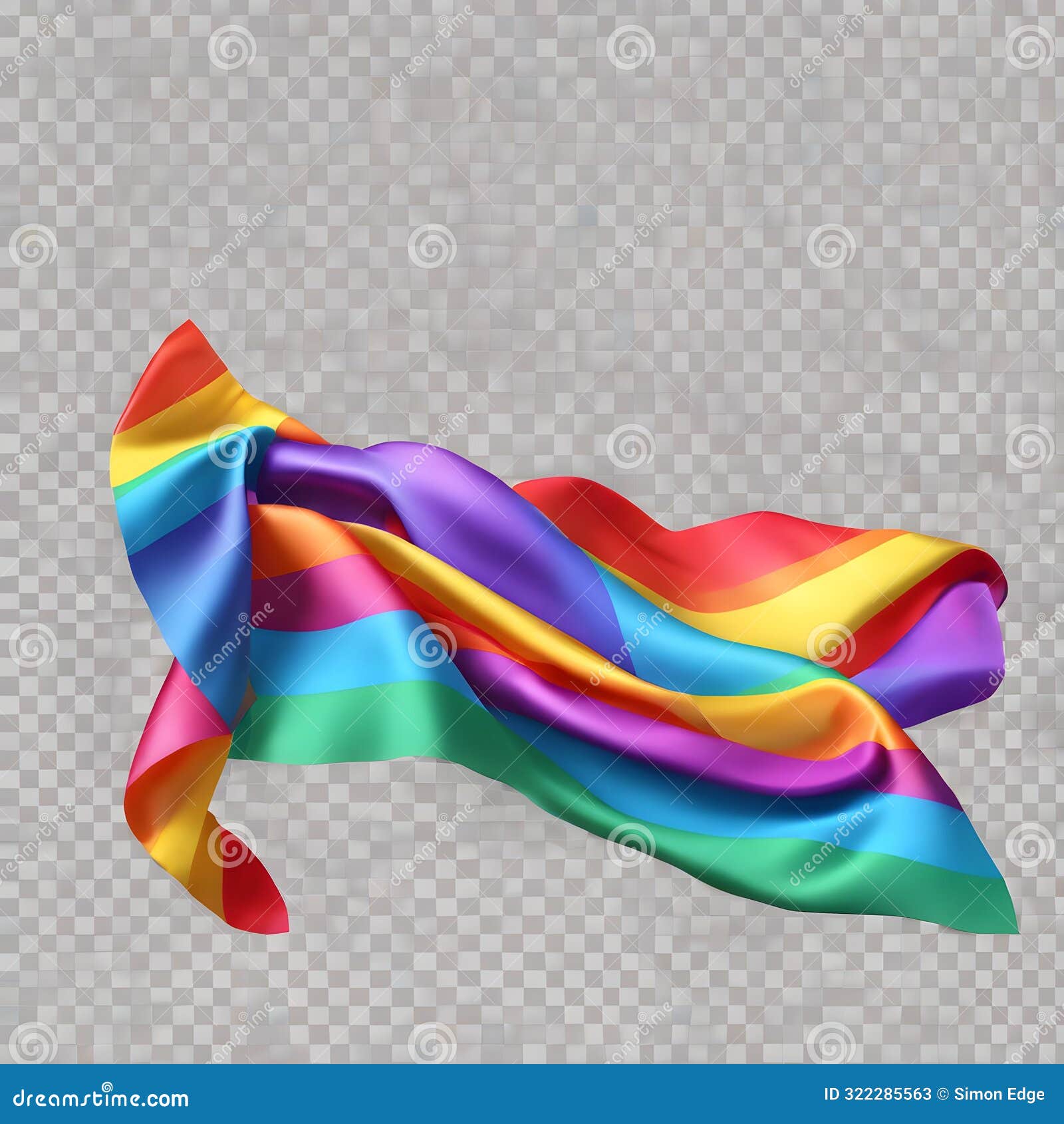 Rainbow Coloured Ribbon Floating on a Transparent Background Stock ...