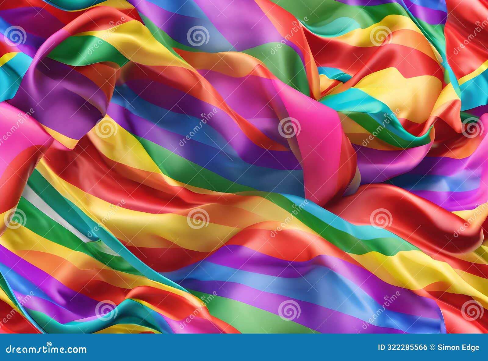 Rainbow Coloured Ribbon Floating on a Transparent Background Stock ...