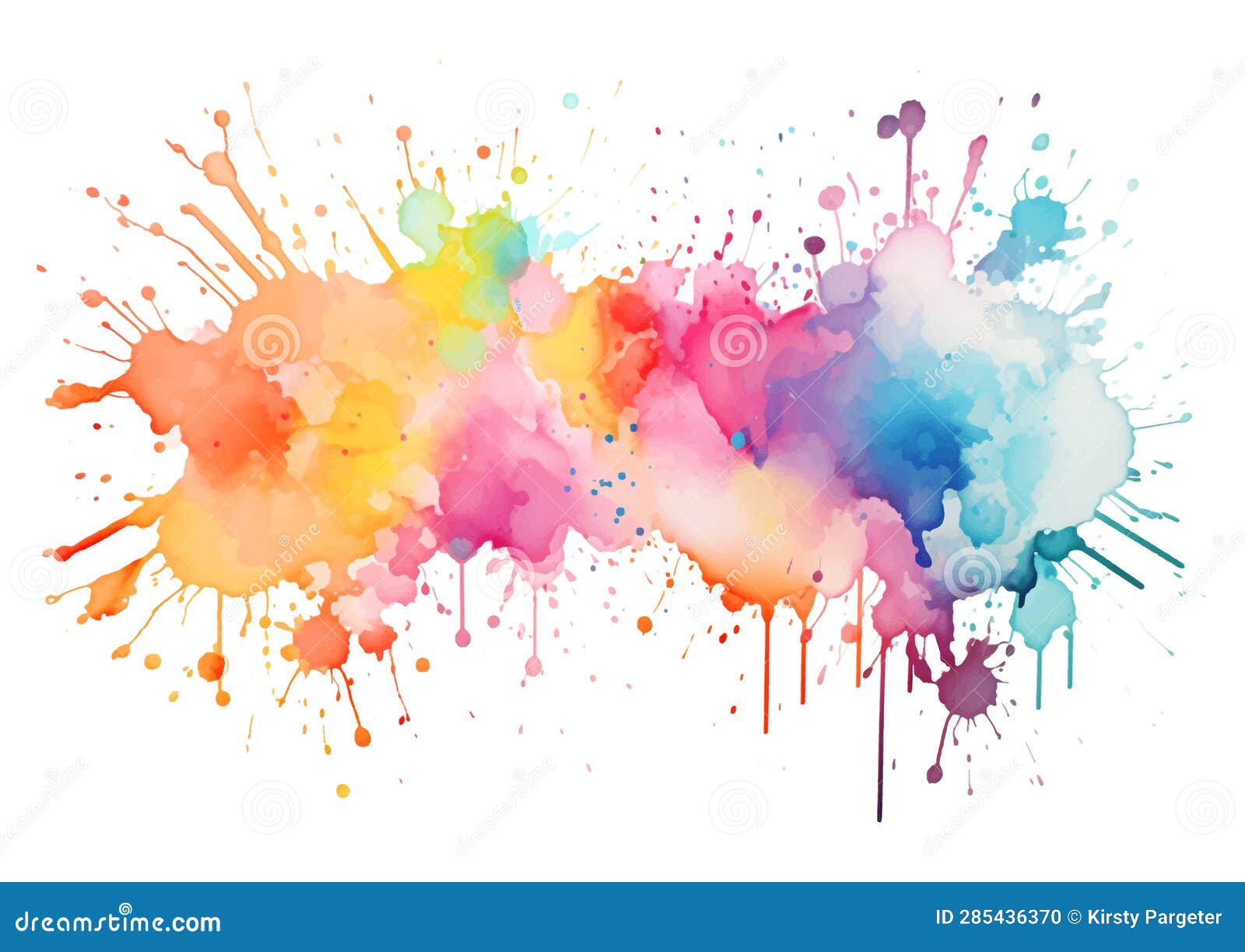 Rainbow Coloured Watercolour Splatter Design Stock Vector ...