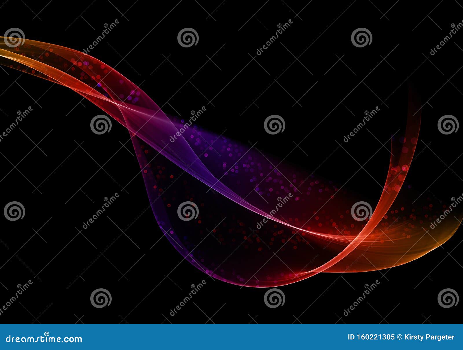 Rainbow Coloured Waves with Bokeh Lights Stock Illustration ...