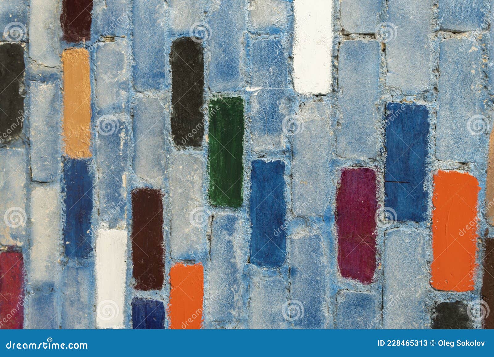 Rainbow Colourful Brick Wall Background. Brick Wall Texture with ...