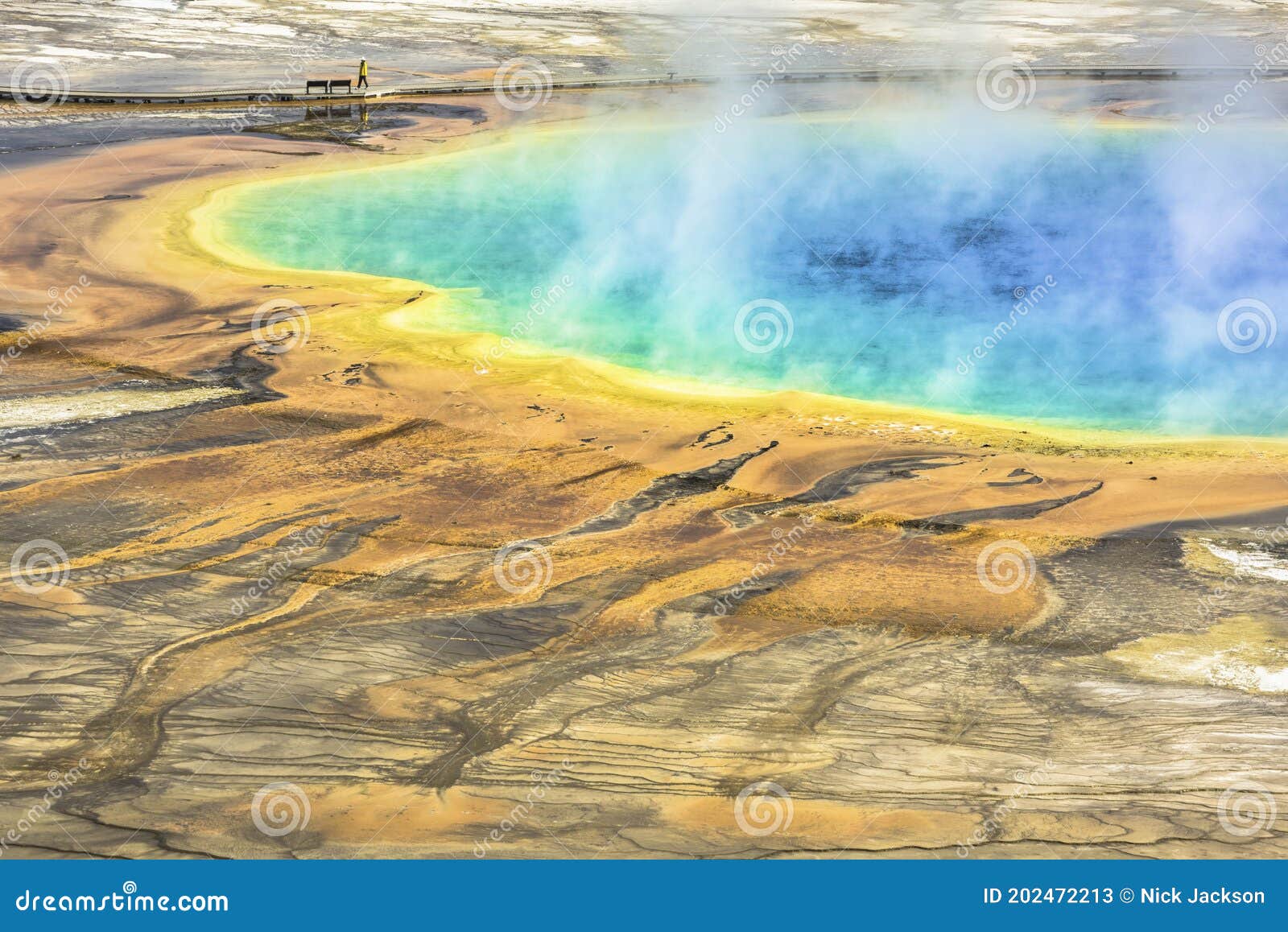The Rainbow Colours of Grand Prismatic Spring, Yellowstone Stock Image ...