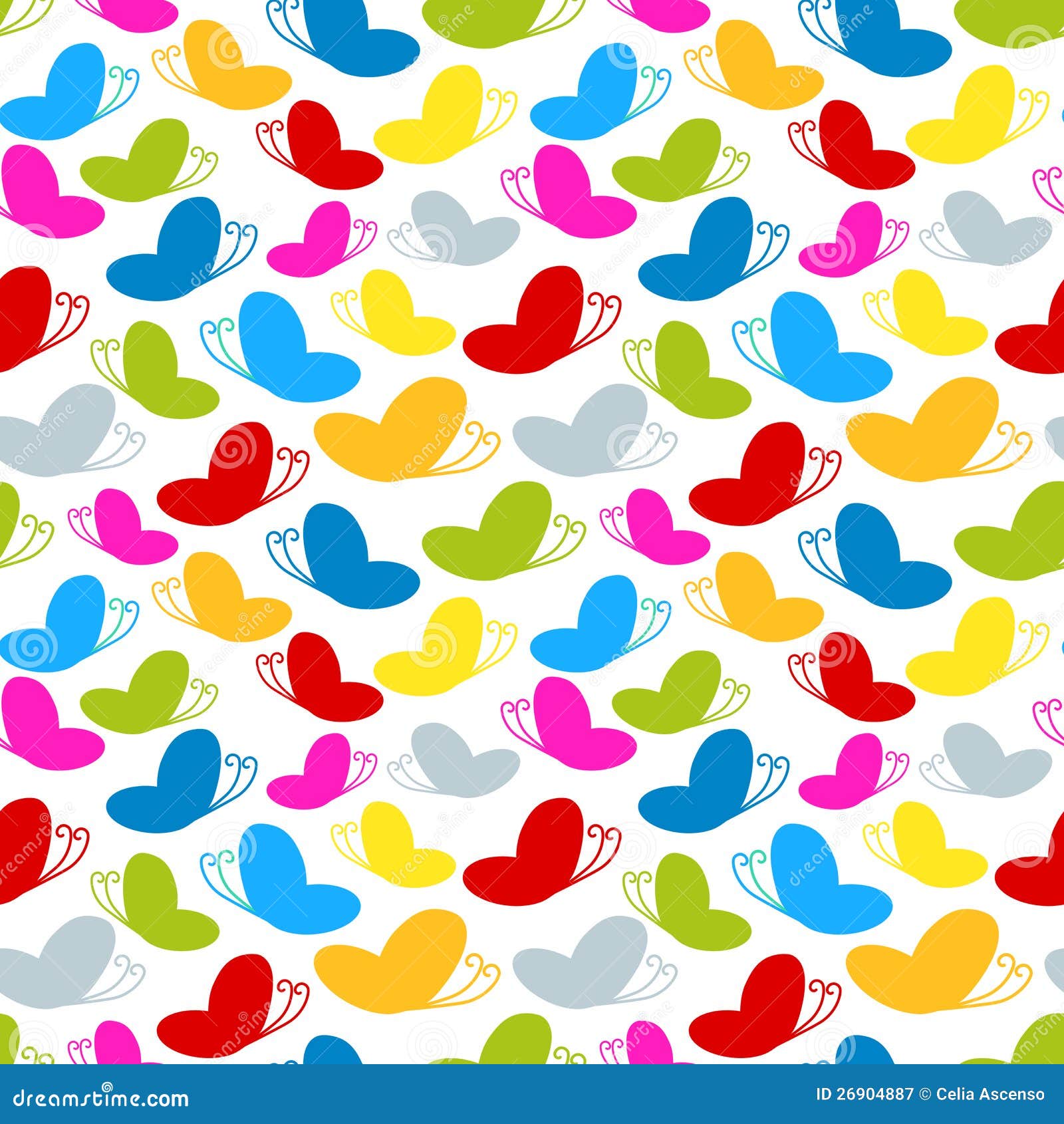 Rainbow Colours Seamless Butterfly Pattern Stock Illustration ...