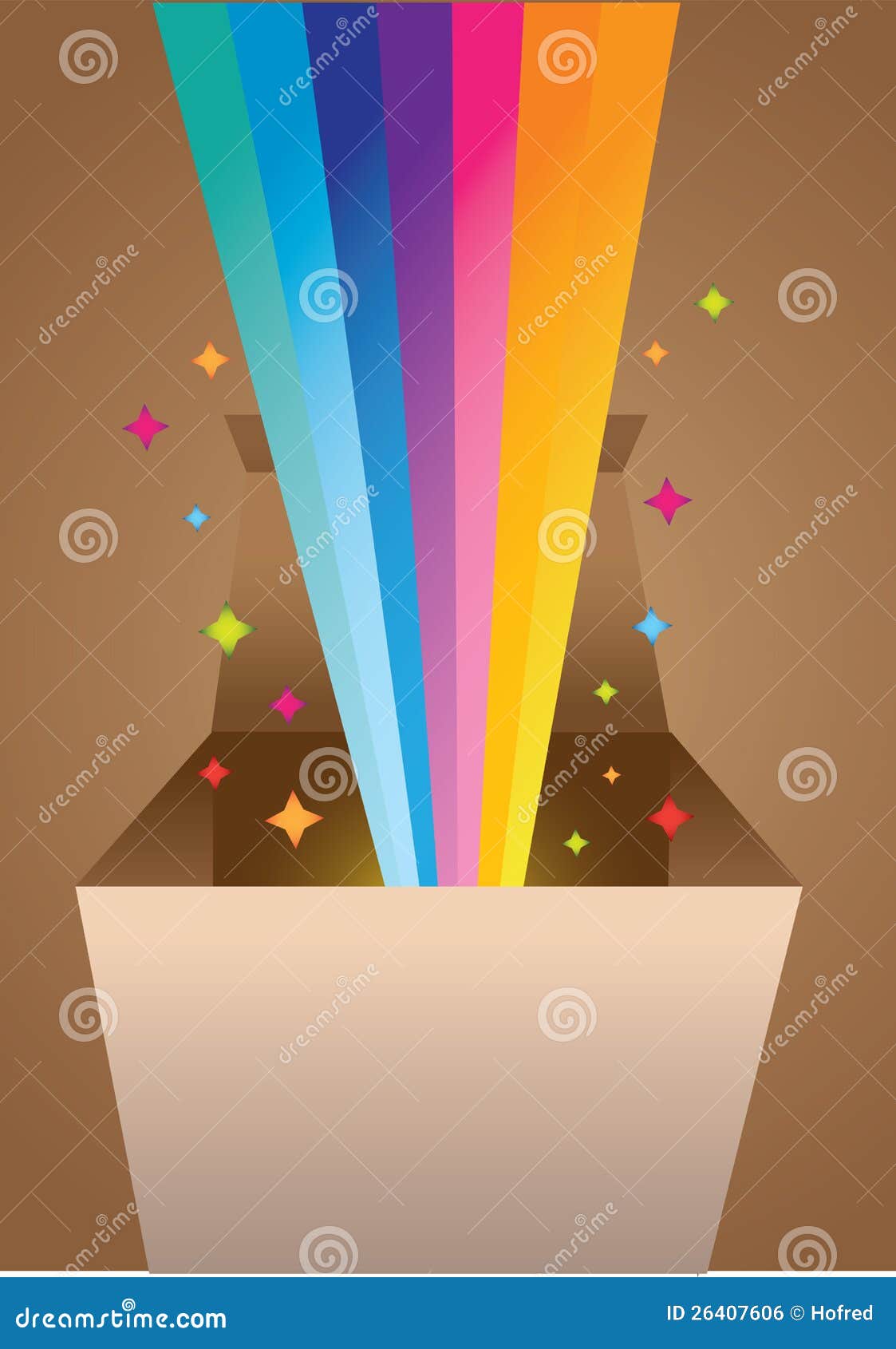 Rainbow coming out of box stock vector. Illustration of multicolored ...
