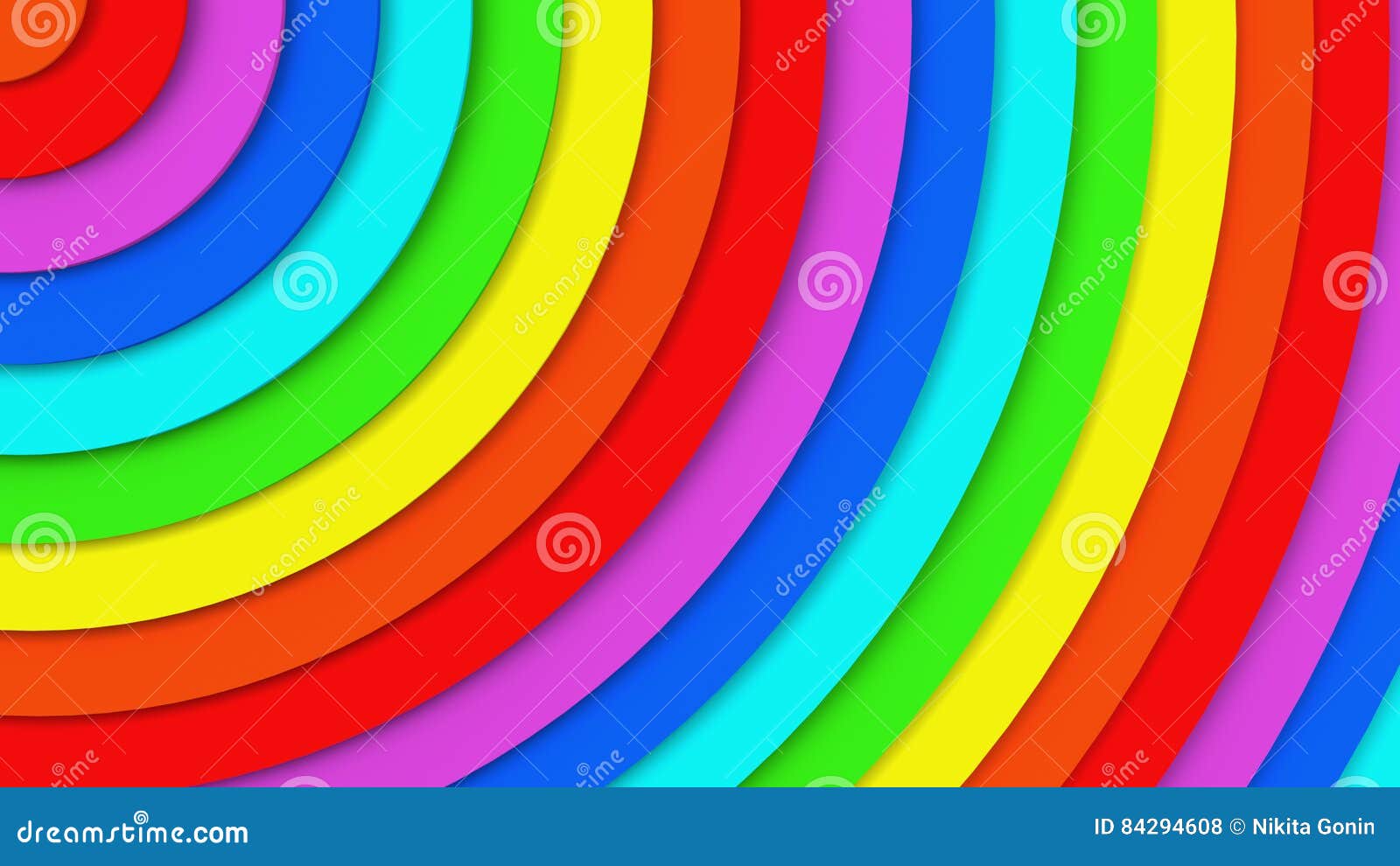 Rainbow Concentric Circles 3D Illustration Stock Illustration ...