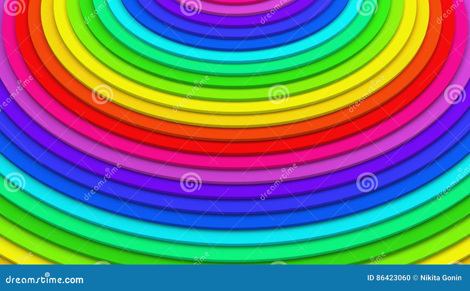 Rainbow Concentric Lines 3d Rendering Stock Illustrations – 12 Rainbow ...