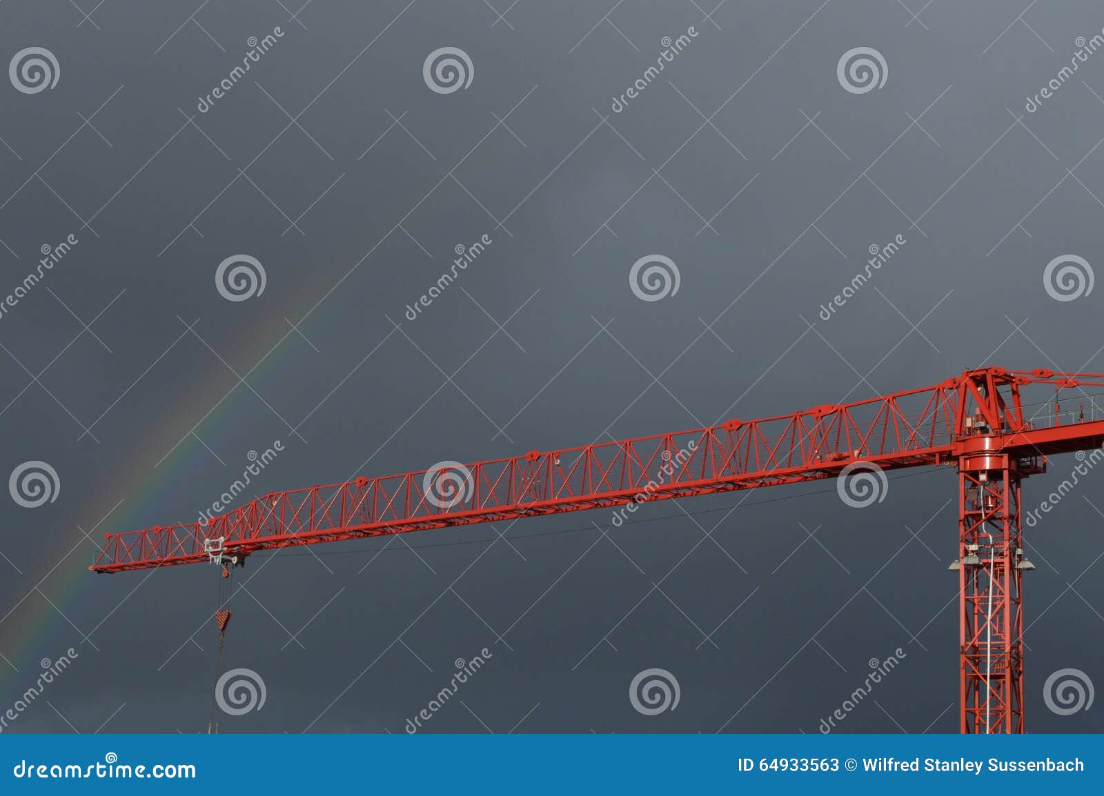 Rainbow stock image. Image of vivid, crane, site, construction - 64933563