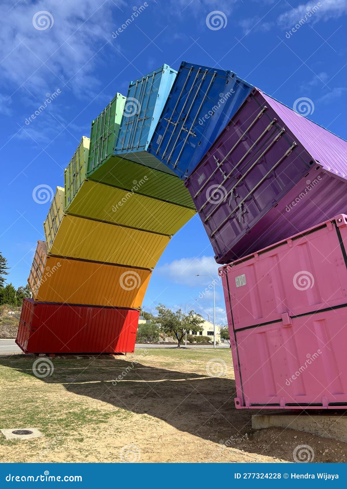 A Rainbow Of Sea Containers Against A Beautiful Sunset In Fremantle ...
