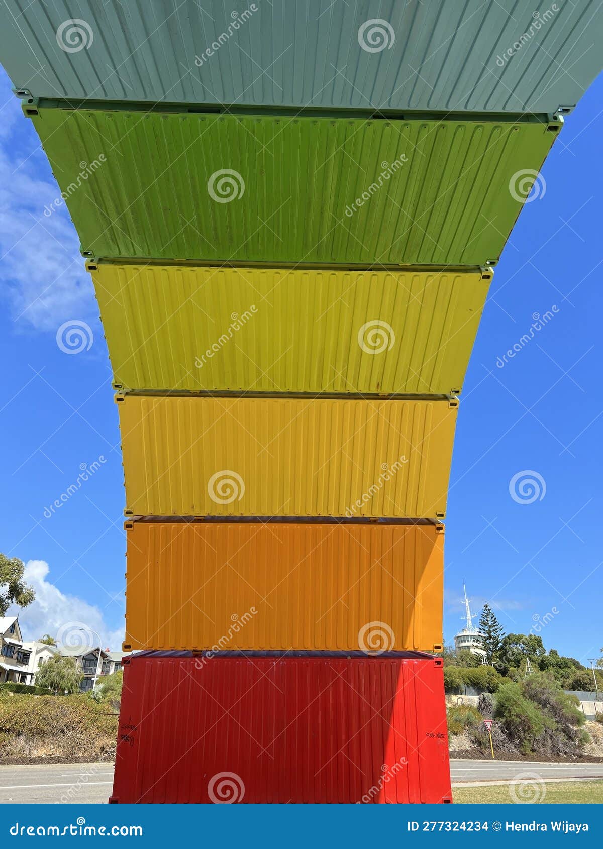 A Rainbow Of Sea Containers Against A Beautiful Sunset In Fremantle ...