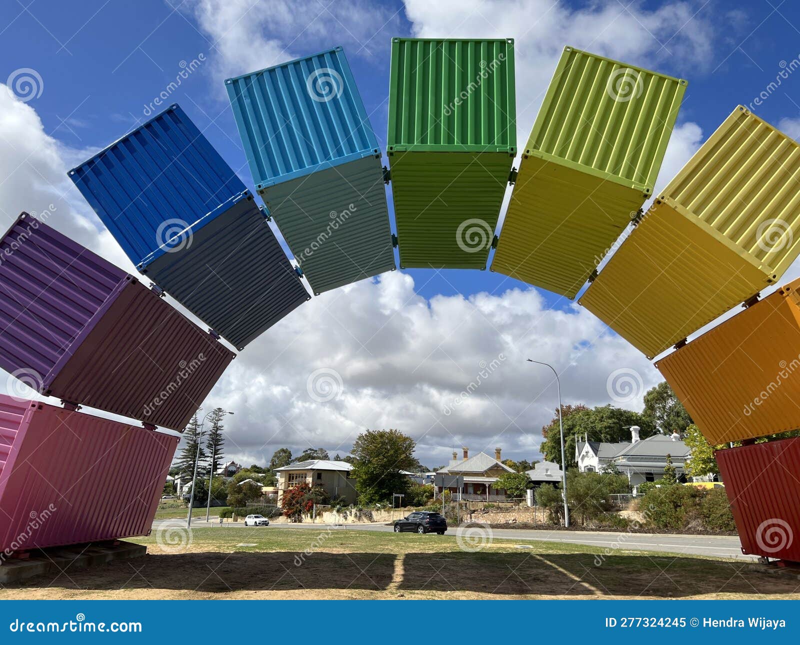 Rainbow Containers editorial image. Image of landmark - 277324245