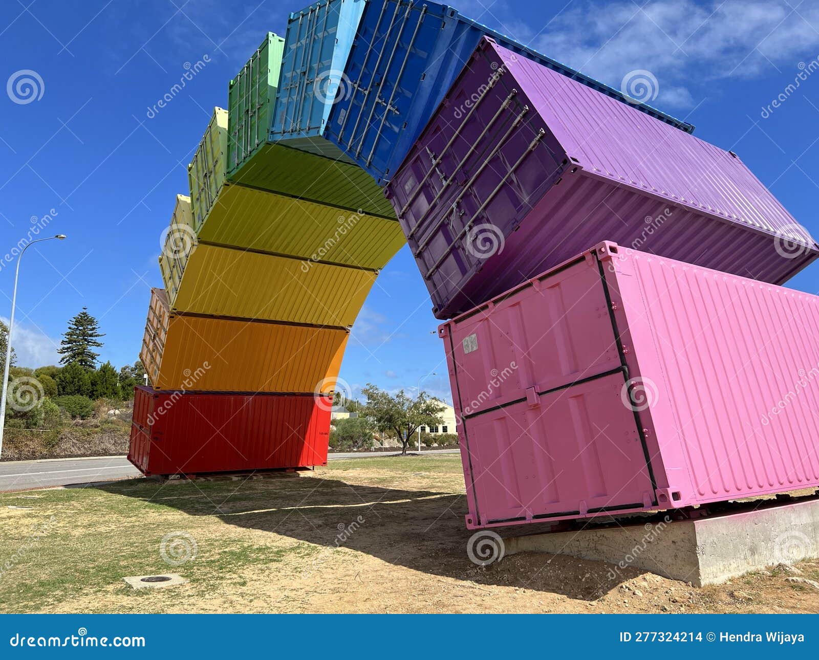 A Rainbow Of Sea Containers Against A Beautiful Sunset In Fremantle ...