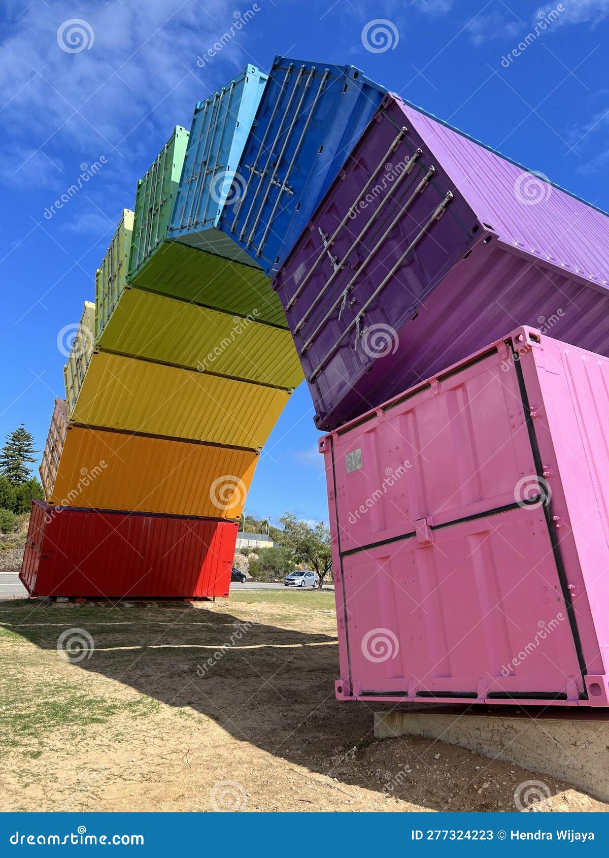 A Rainbow Of Sea Containers Against A Beautiful Sunset In Fremantle ...