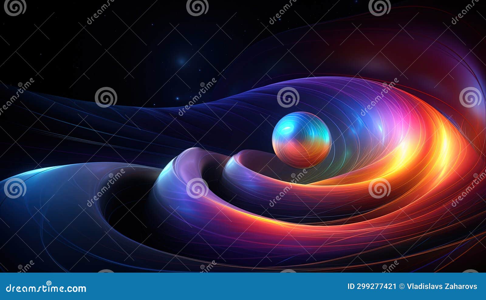 Rainbow Cosmic Vortices Twisting Around The Magnetar Stock Image ...