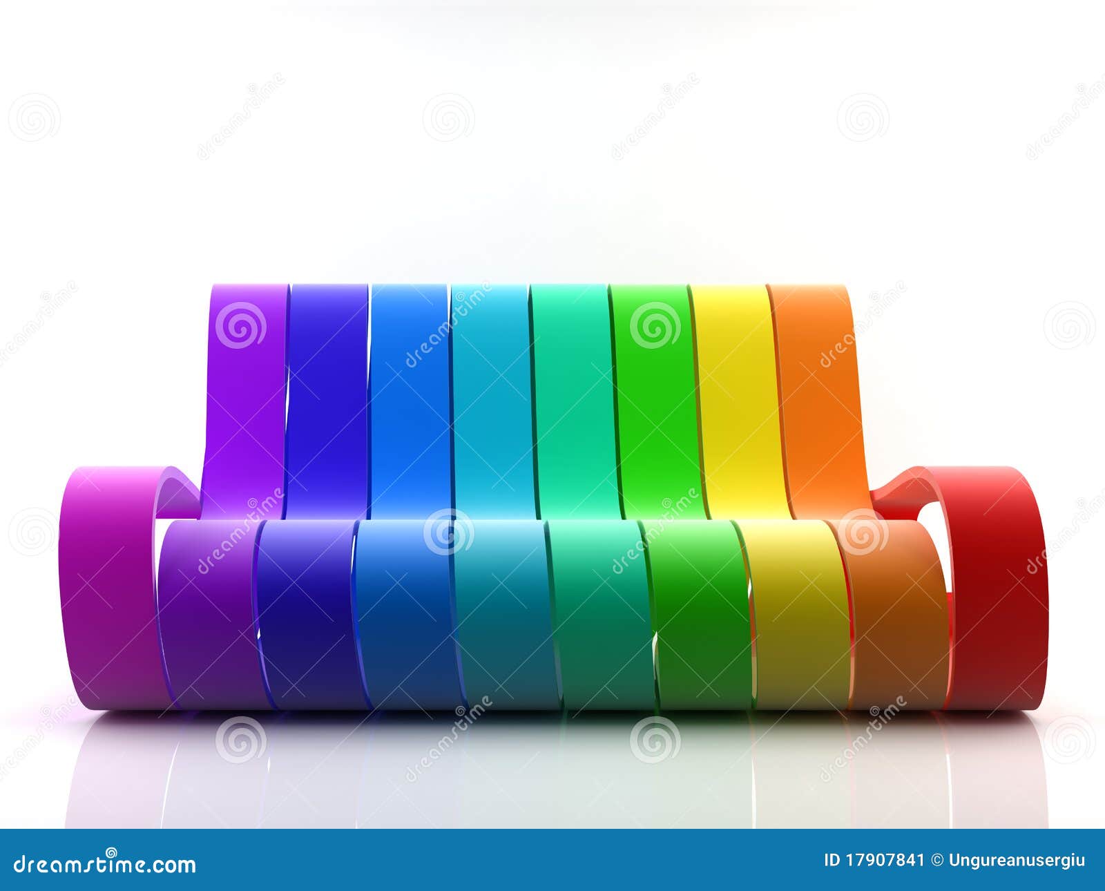 Rainbow couch stock illustration. Illustration of furniture - 17907841