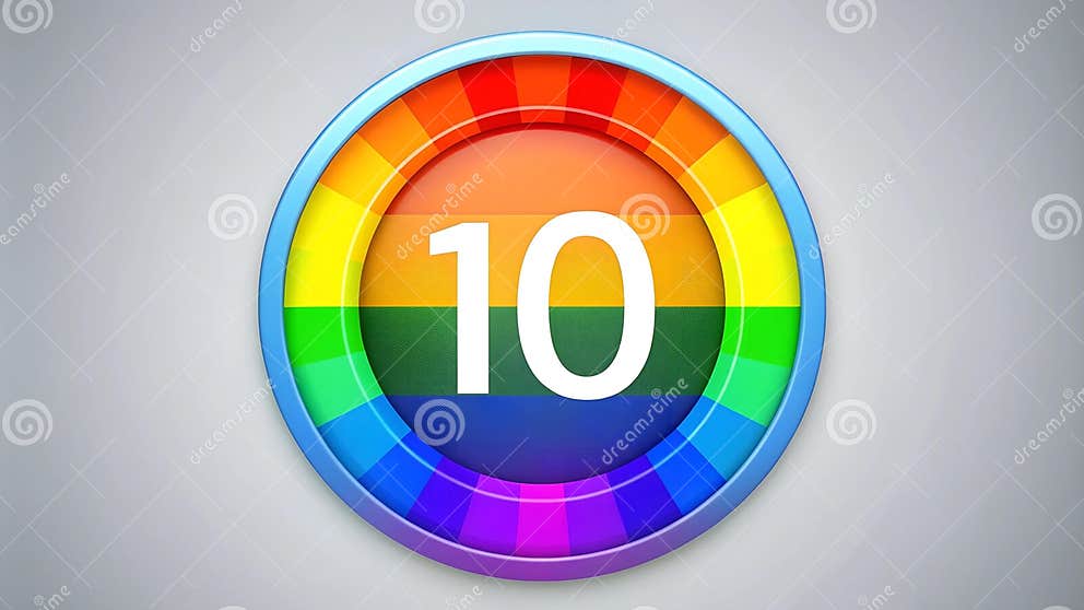 Rainbow Countdown Circle: a Vibrant Timer for Pride Generative AI Stock ...