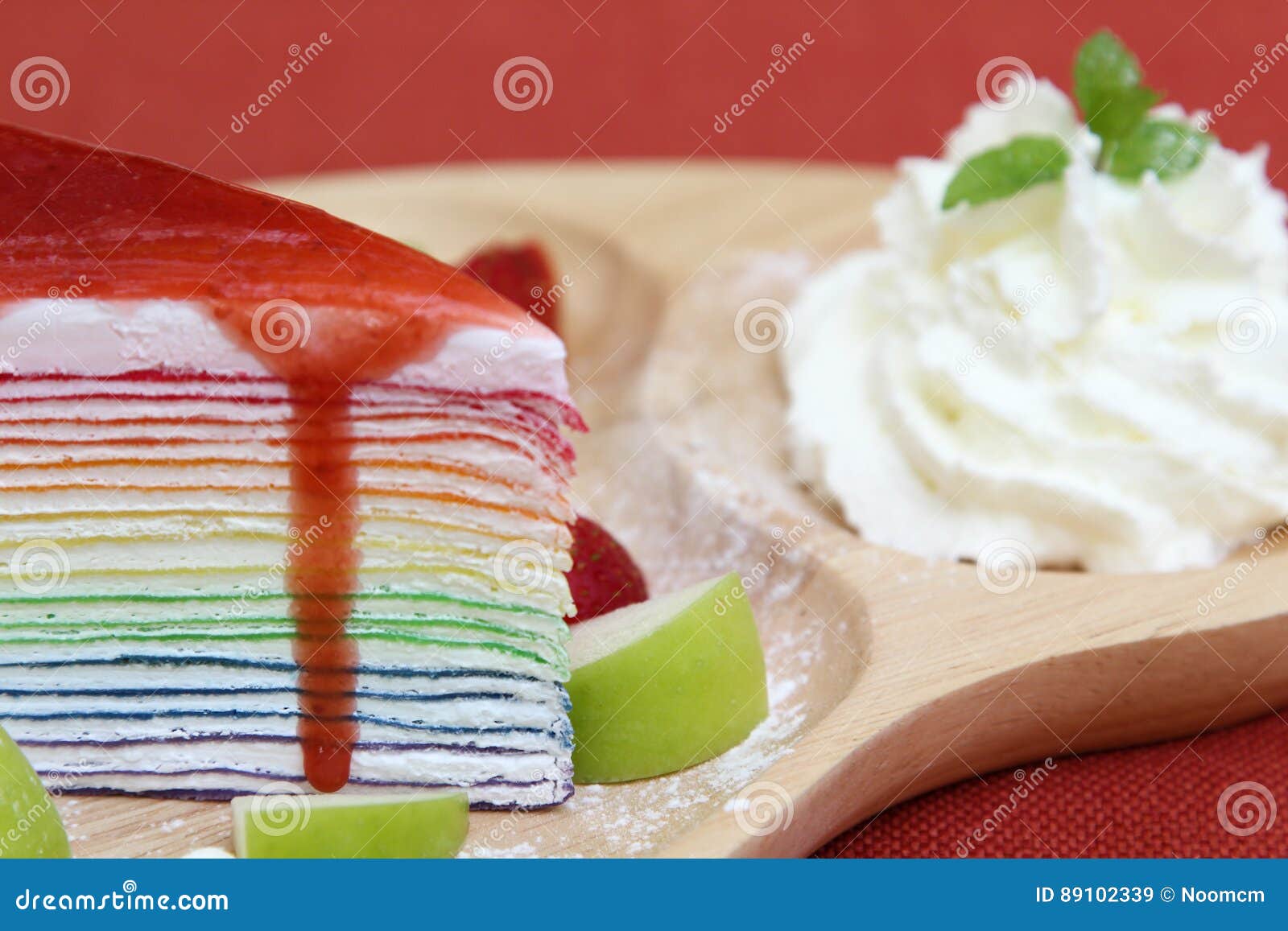 Rainbow crape cake stock image. Image of dish, fresh - 89102339
