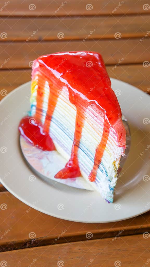 Rainbow crape cake stock image. Image of life, bakery - 48542897